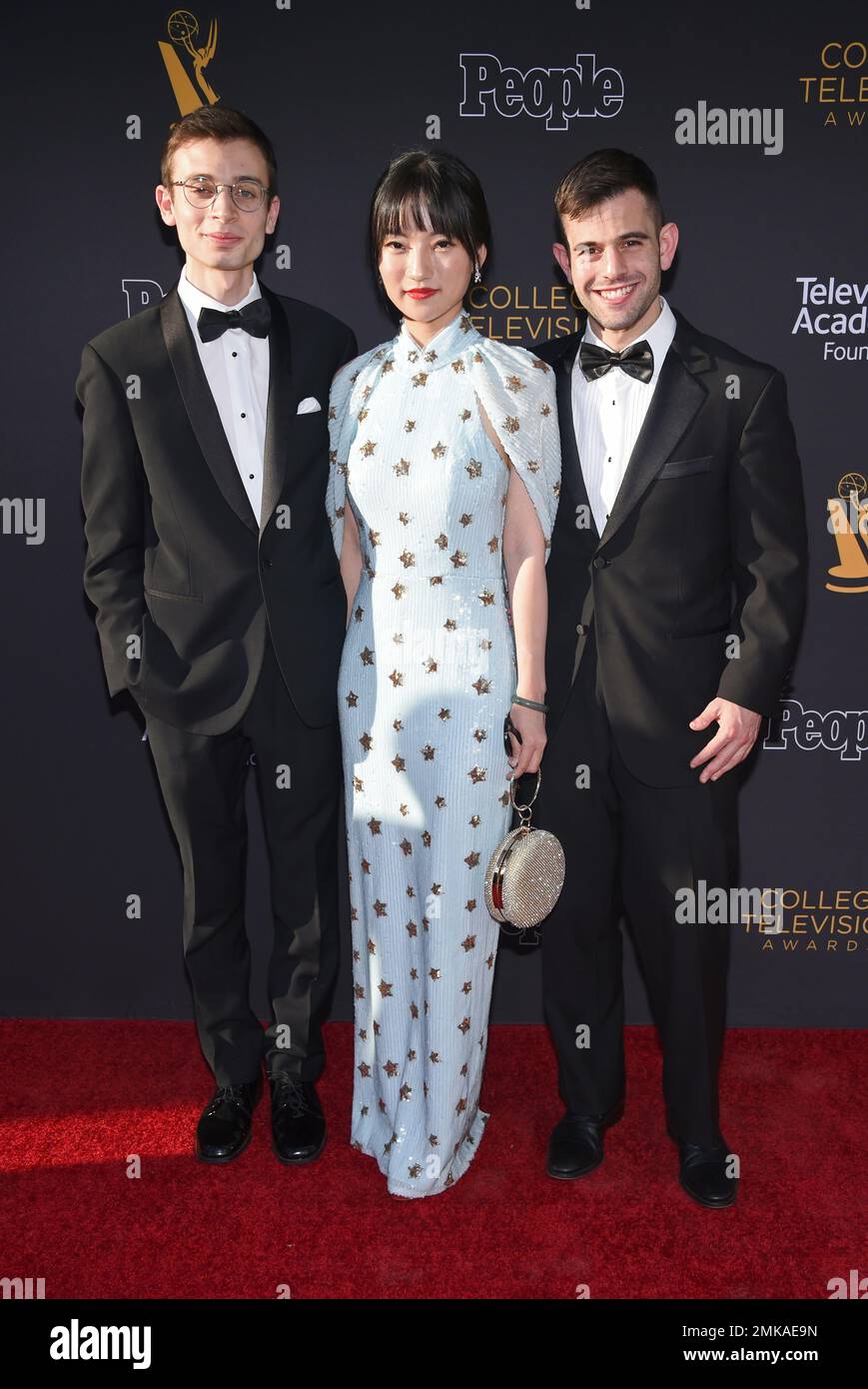 Omer Ben Shachar, from left, Iris Xuan Yang, and Sydney Meadow arrive ...