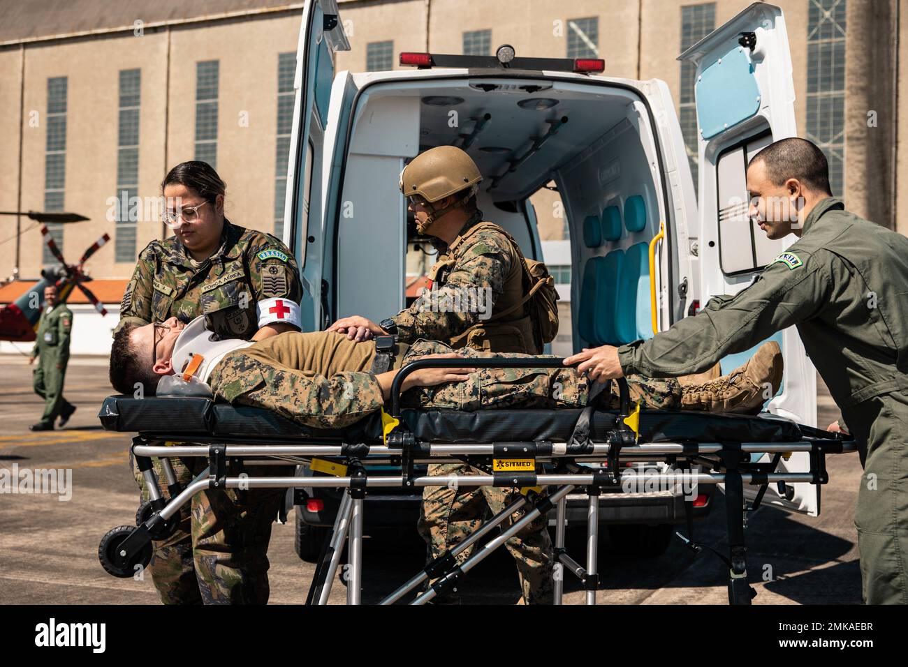 A U.S. Marine with 4th Air Naval Gunfire Liaison Company, Marine Forces ...