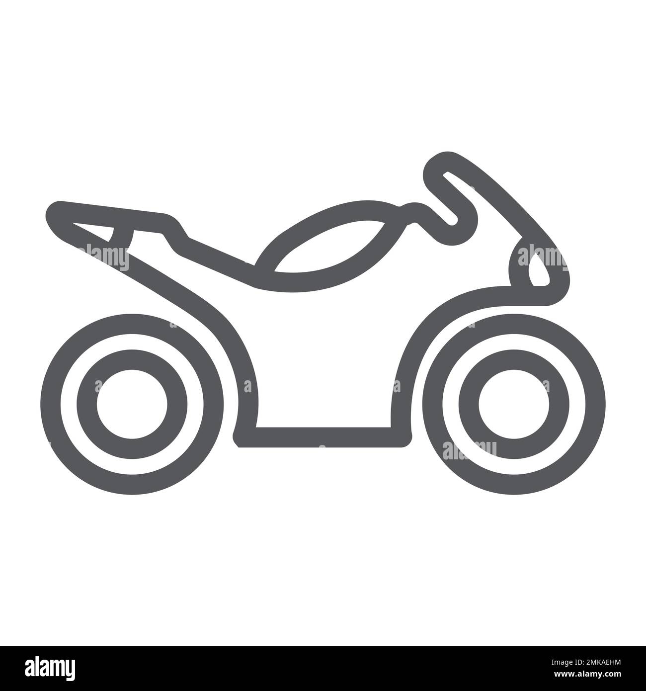 Sportbike line icon, transport and drive, motorbike sign, vector ...
