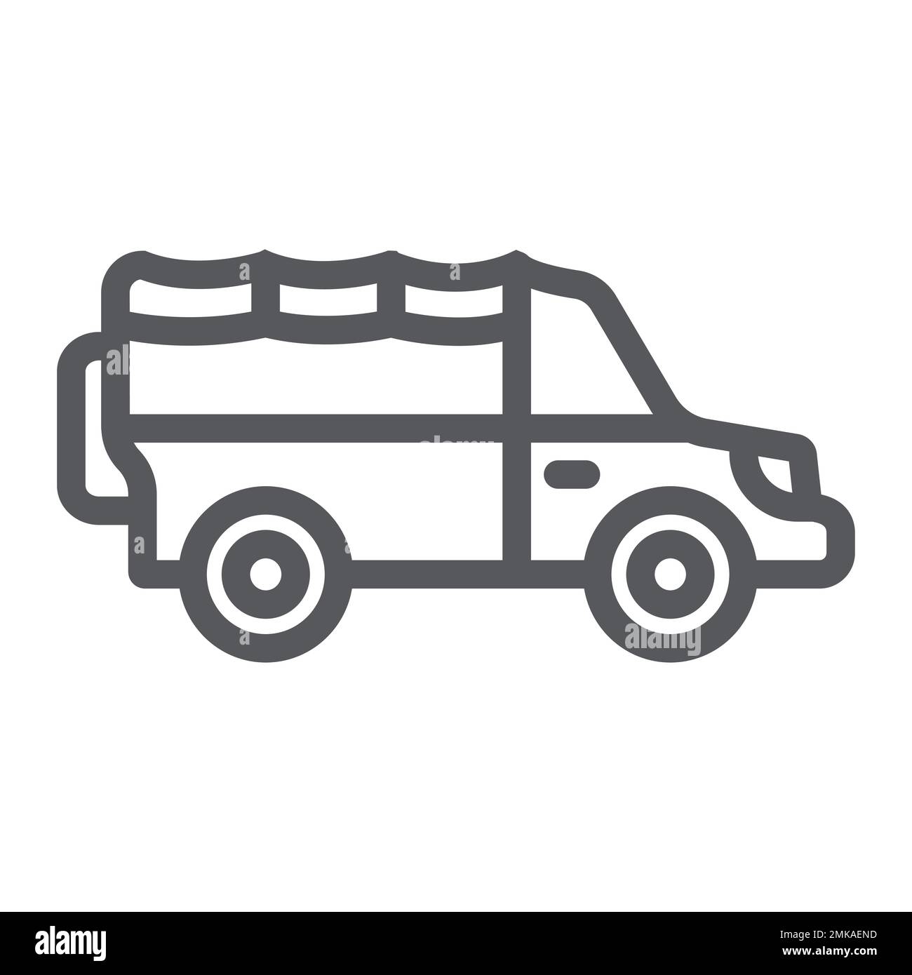 Safari car line icon, transportation and auto, suv sign, vector ...