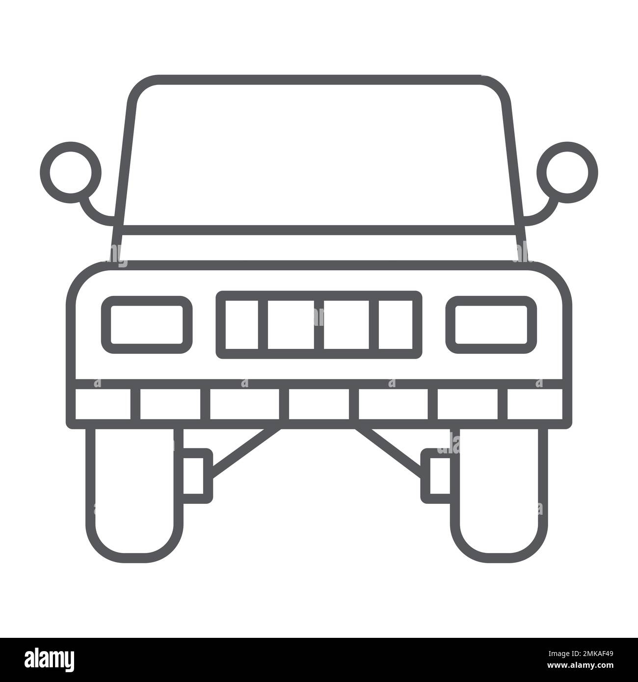 Suv thin line icon, transportation and auto, suv sign, vector graphics ...