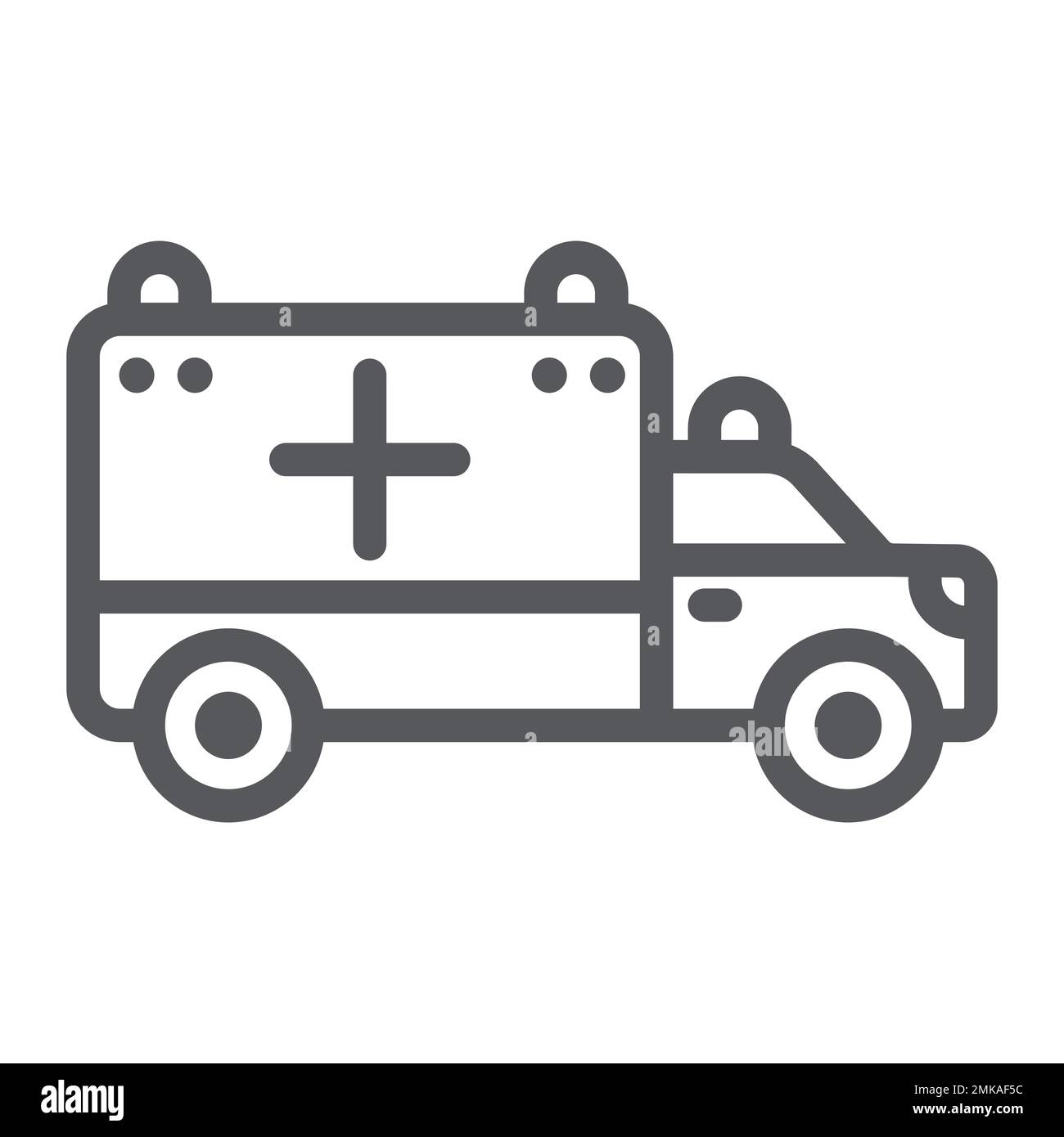 Ambulance line icon, transport and drive, emergency car sign, vector ...