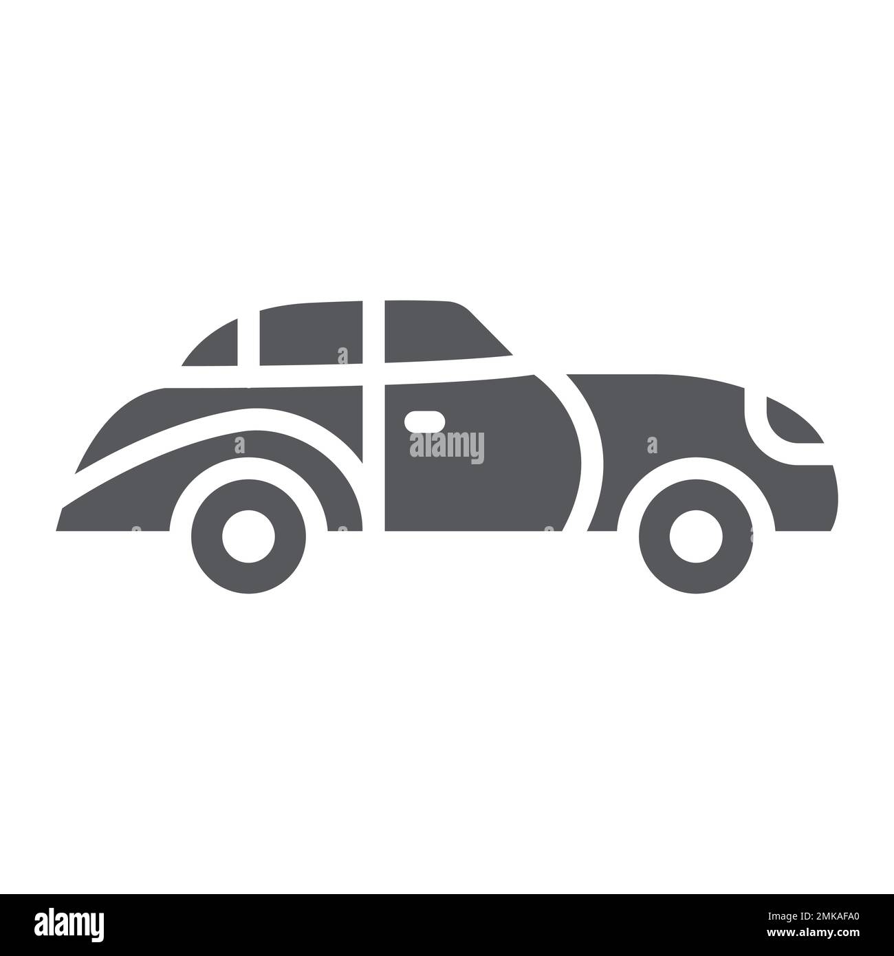 Retro car glyph icon, vintage and automobile, old car sign, vector ...
