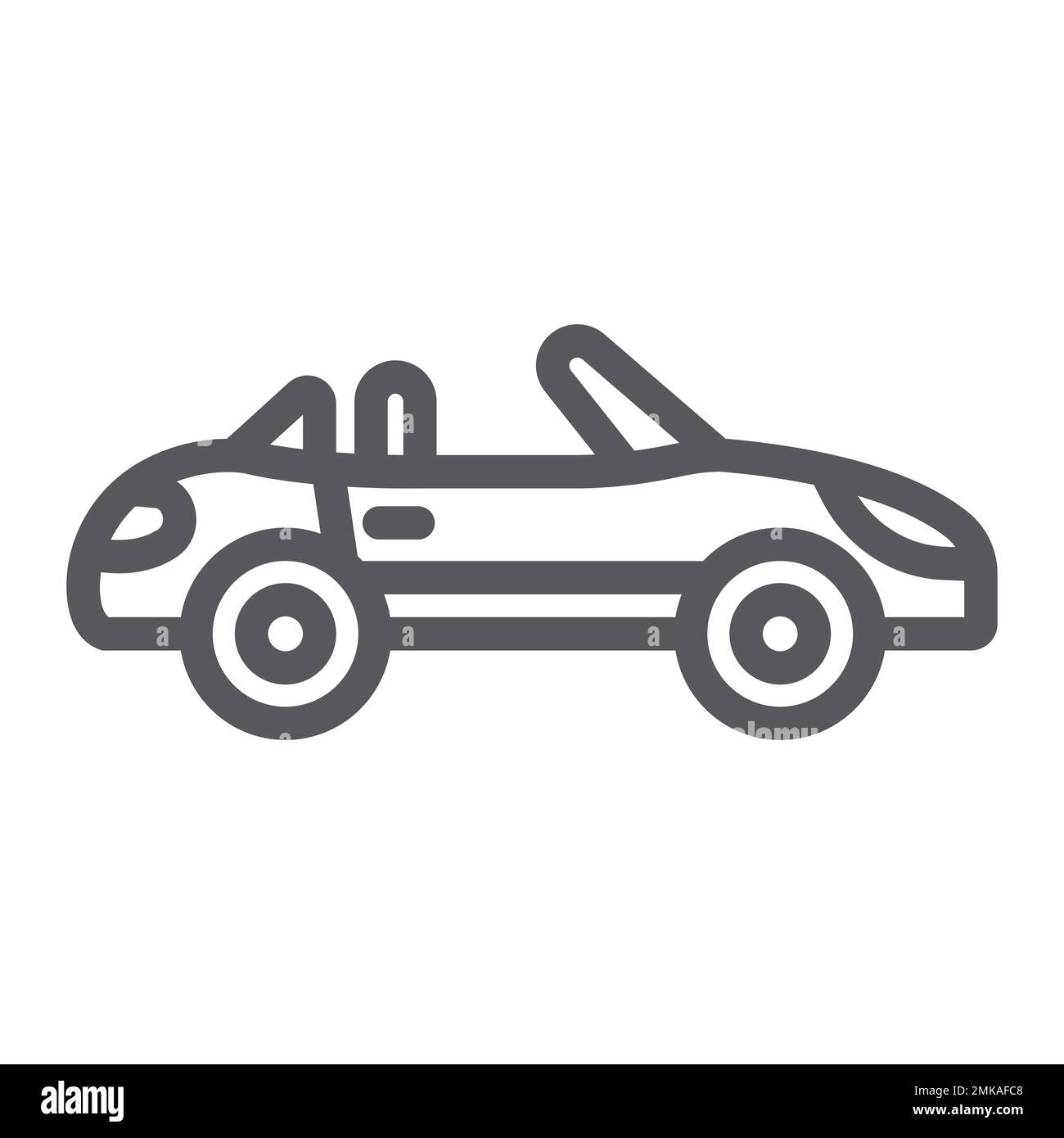 Cabriolet line icon, transport and drive, automobile sign, vector ...