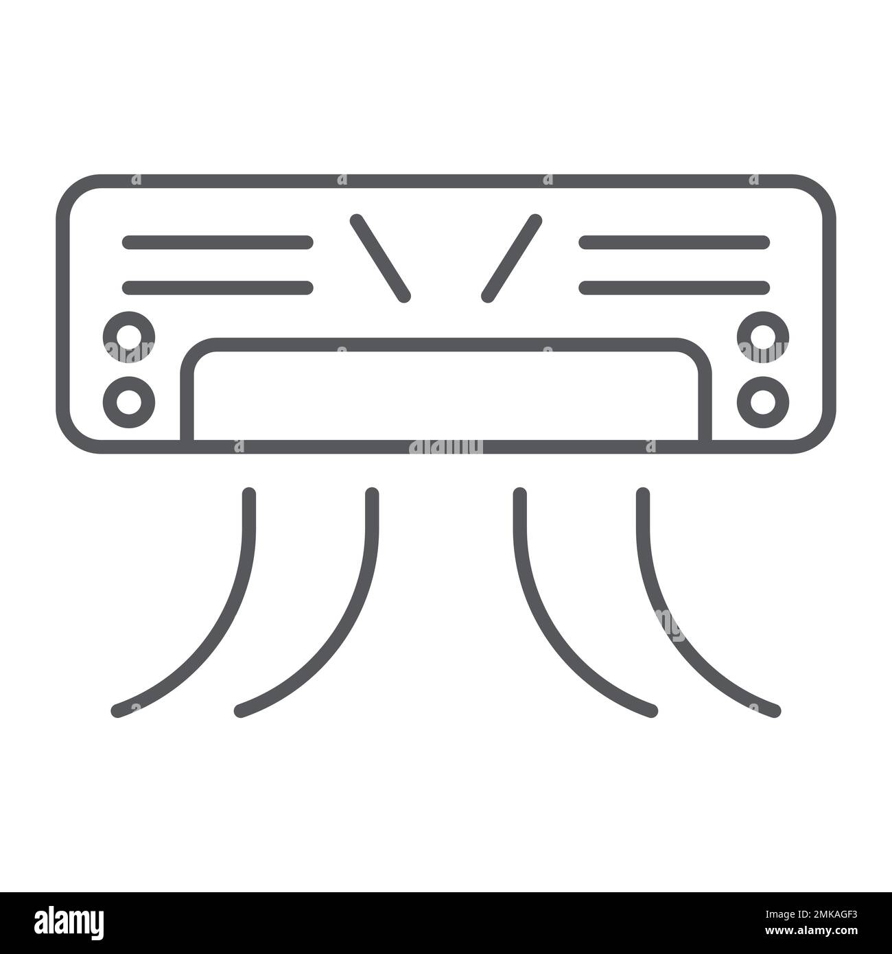 Air conditioner thin line icon, appliance and climate, cooler sign ...
