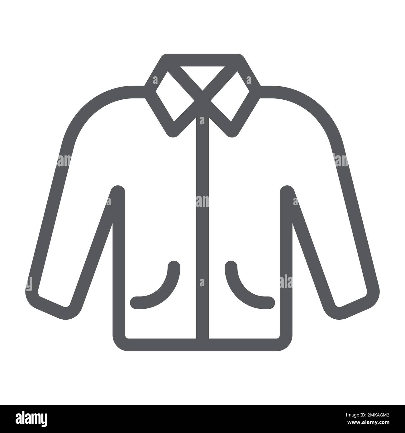 Jacket line icon, clothes and fashion, clothing sign, vector graphics ...