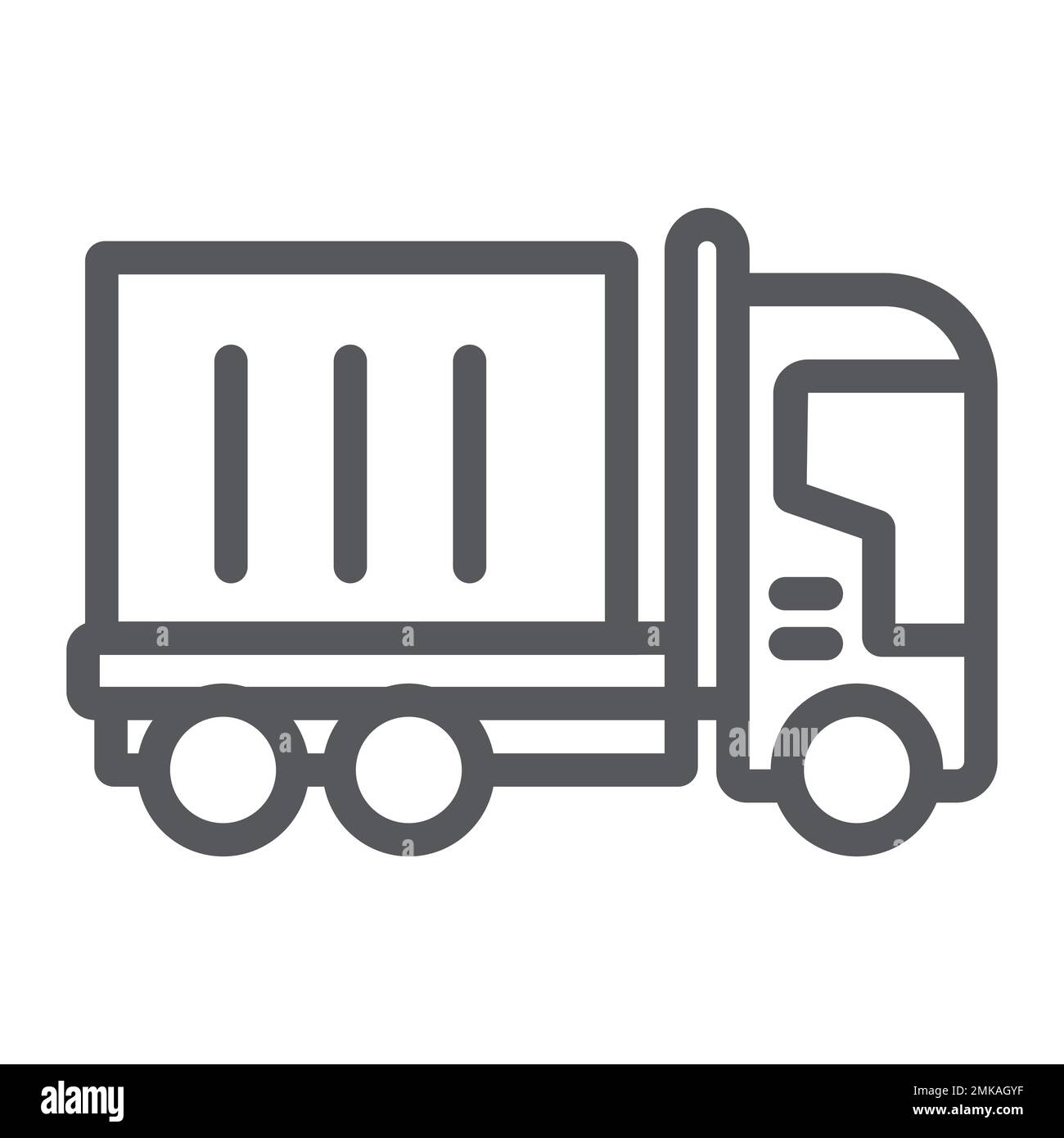 Truck cargo line icon, transportation and delivery, lorry sign, vector ...
