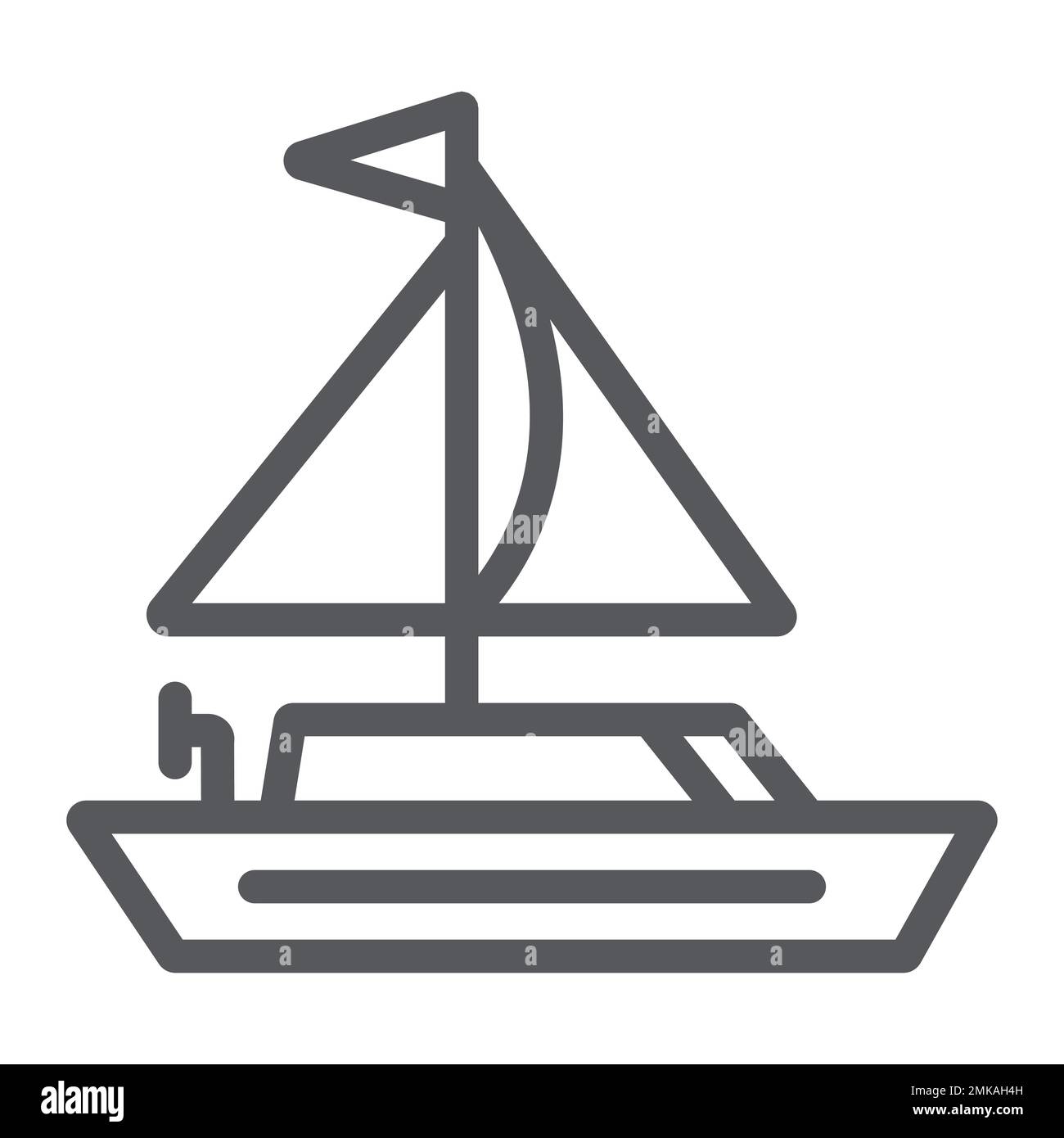 Yacht line icon, transportation and boat, sailboat sign, vector ...