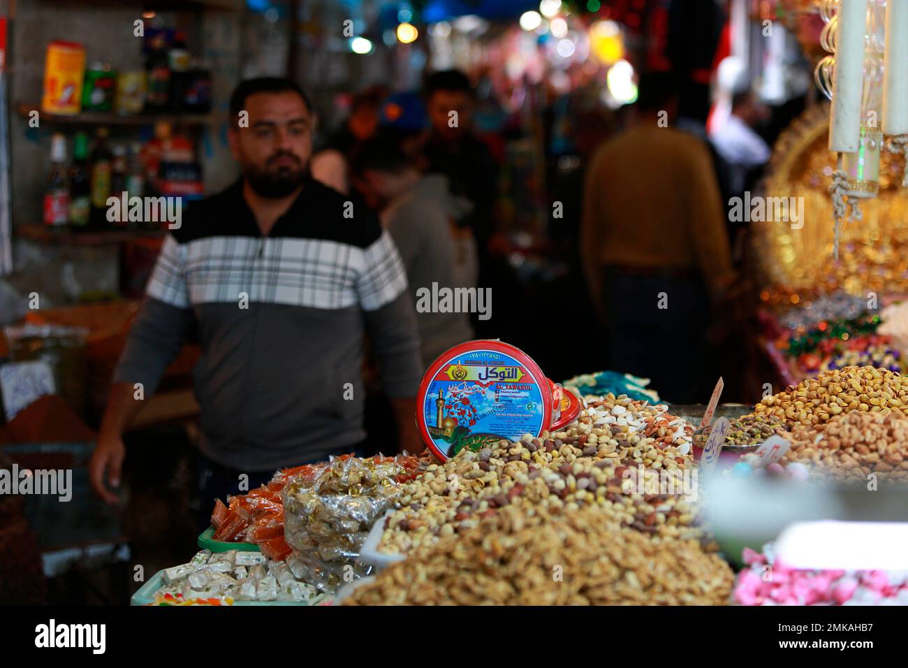 Iranian made food products are on display in Shurja market in central ...