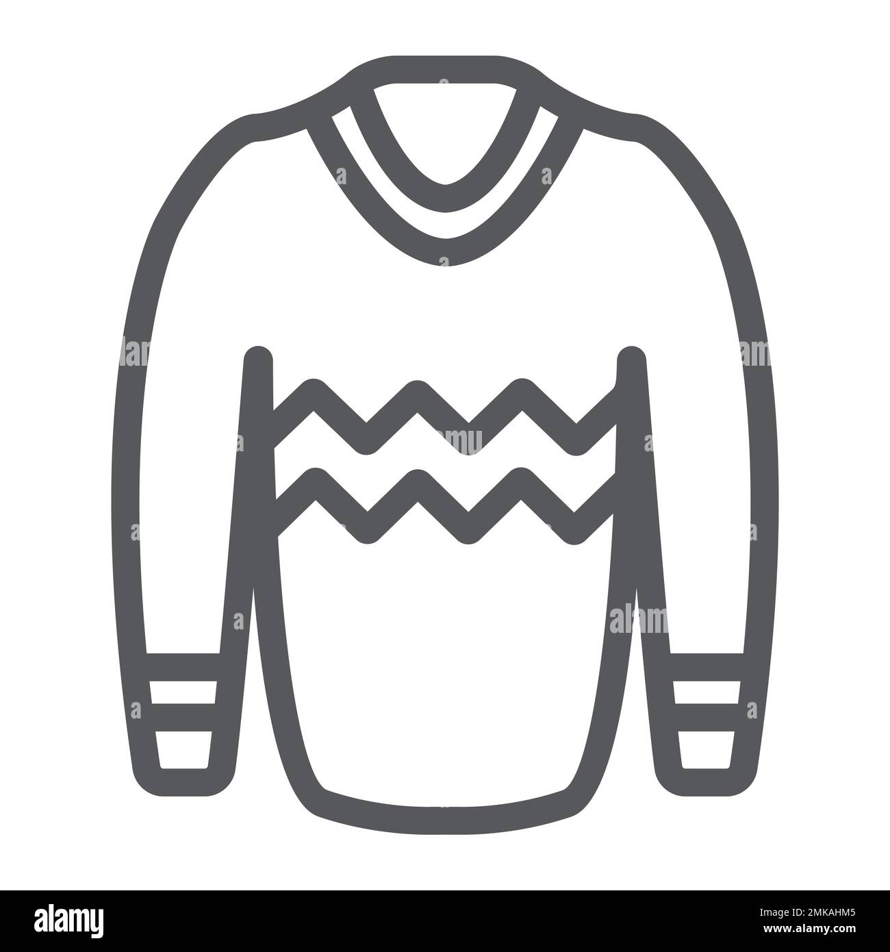 Pullover line icon, clothes and fashion, sweater sign, vector graphics ...