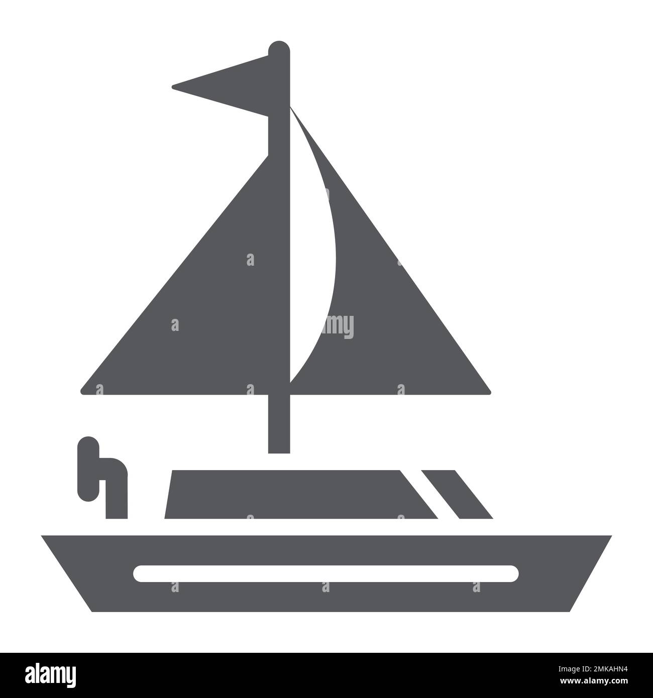 Yacht glyph icon, transportation and boat, sailboat sign, vector ...
