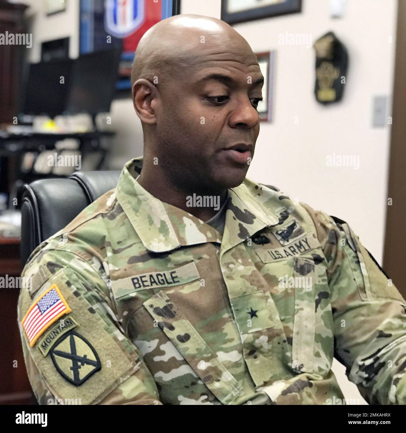 In this Feb. 25, 2019 photo, Brig. Gen. Beagle reflects on memories of ...