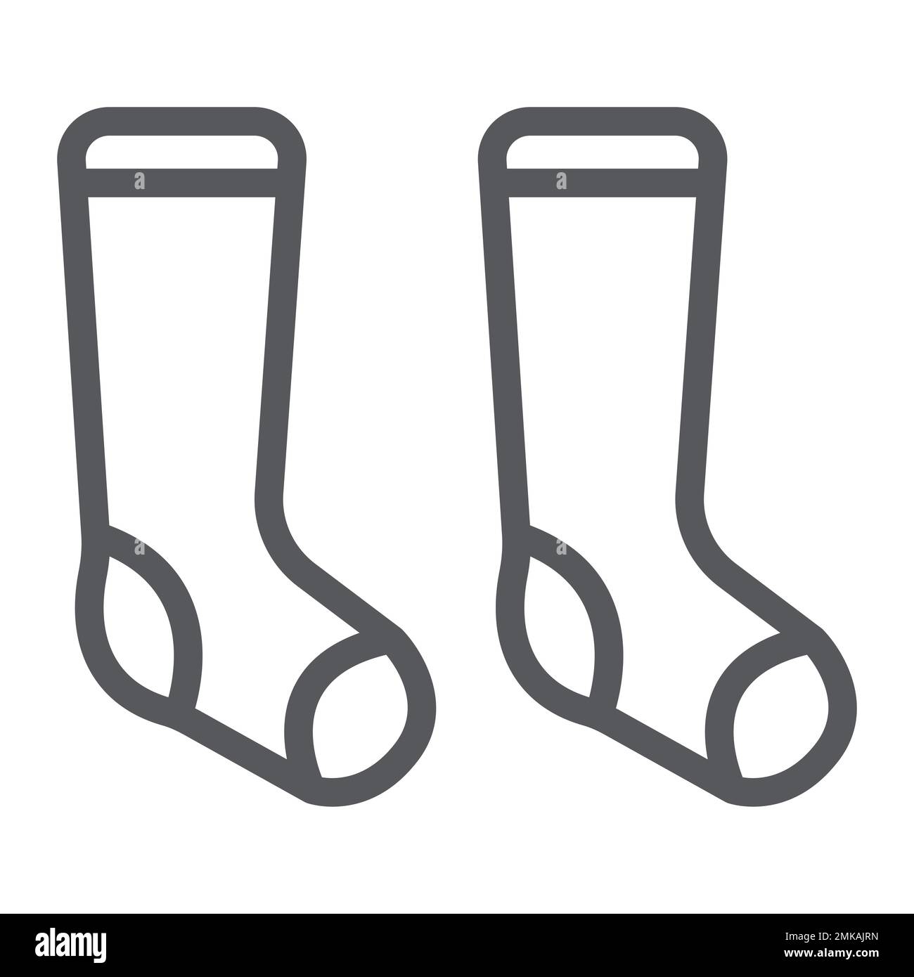 Socks line icon, clothes and fashion, hosiery sign, vector graphics, a ...