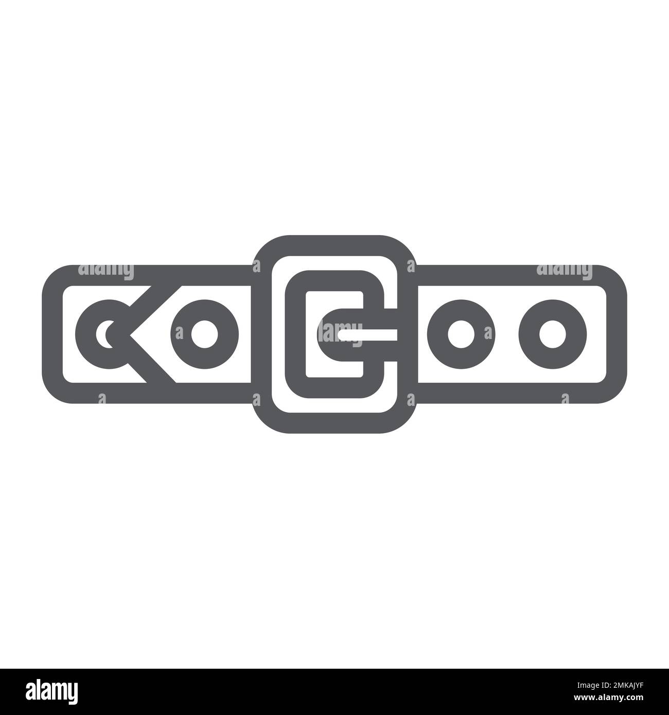 Belt line icon, clothes and accessory, strap with buckle sign, vector ...