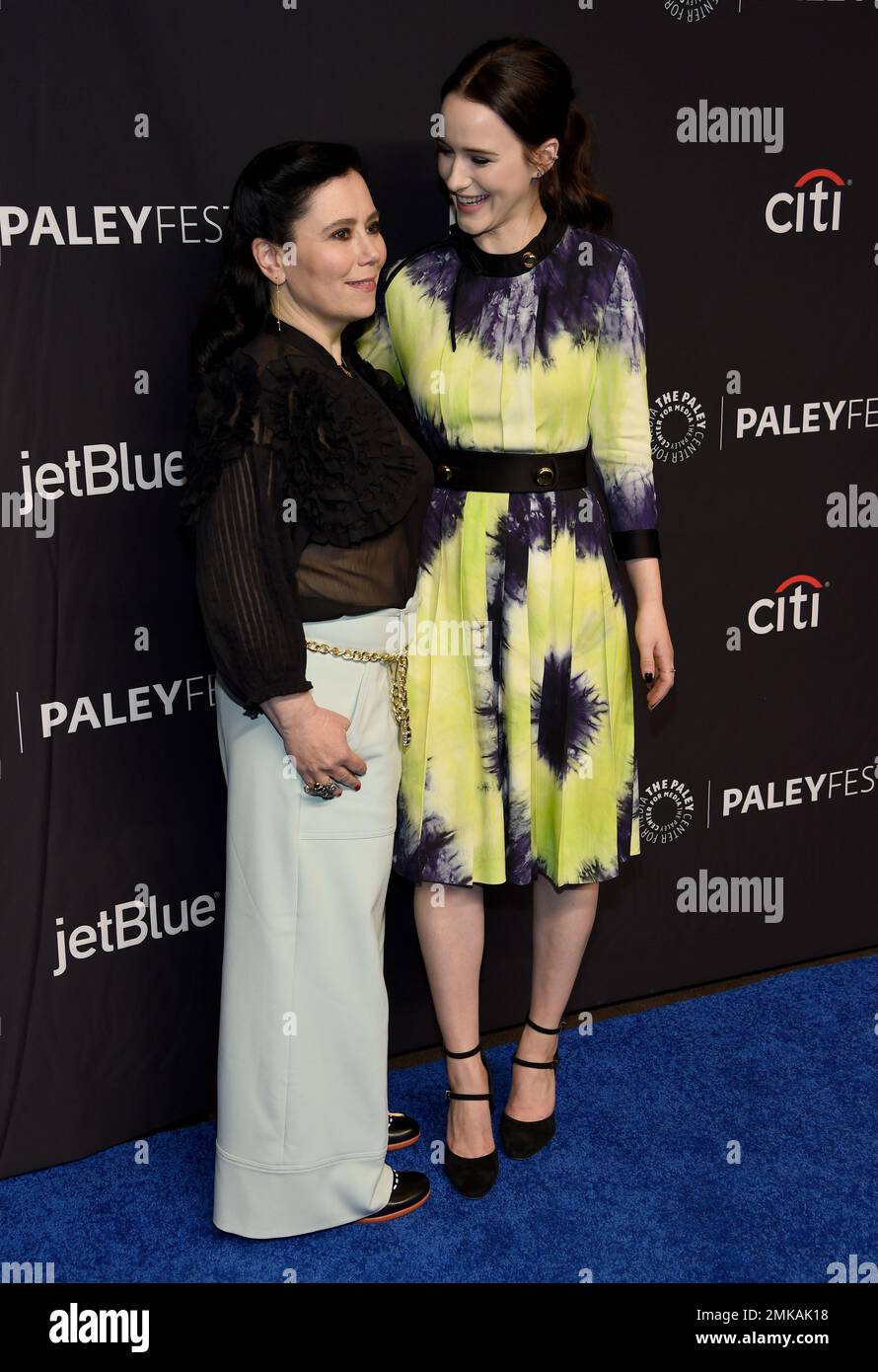 Alex Borstein, left, and Rachel Brosnahan arrive at a screening of "The ...