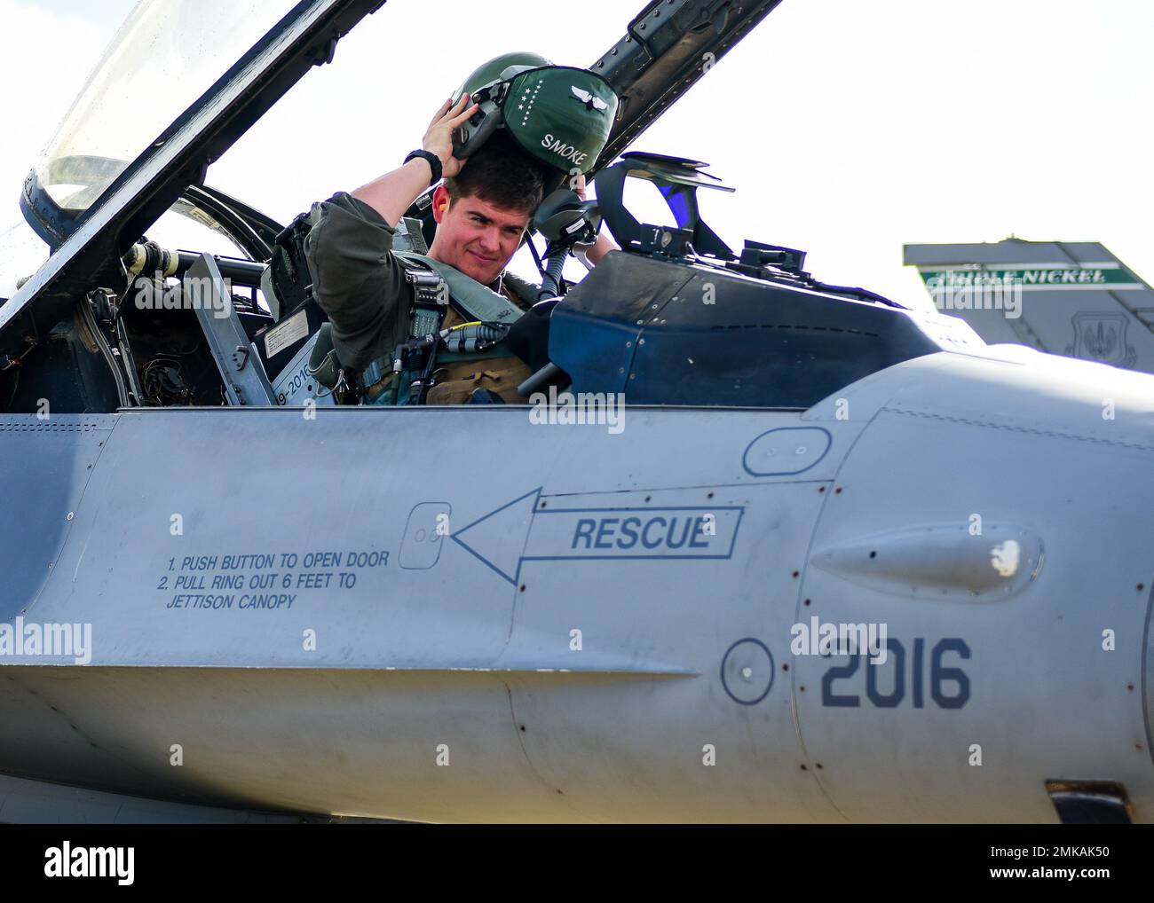 U.S. Air Force Capt. McCall Kerkman, 555th Fighter Squadron F-16C ...