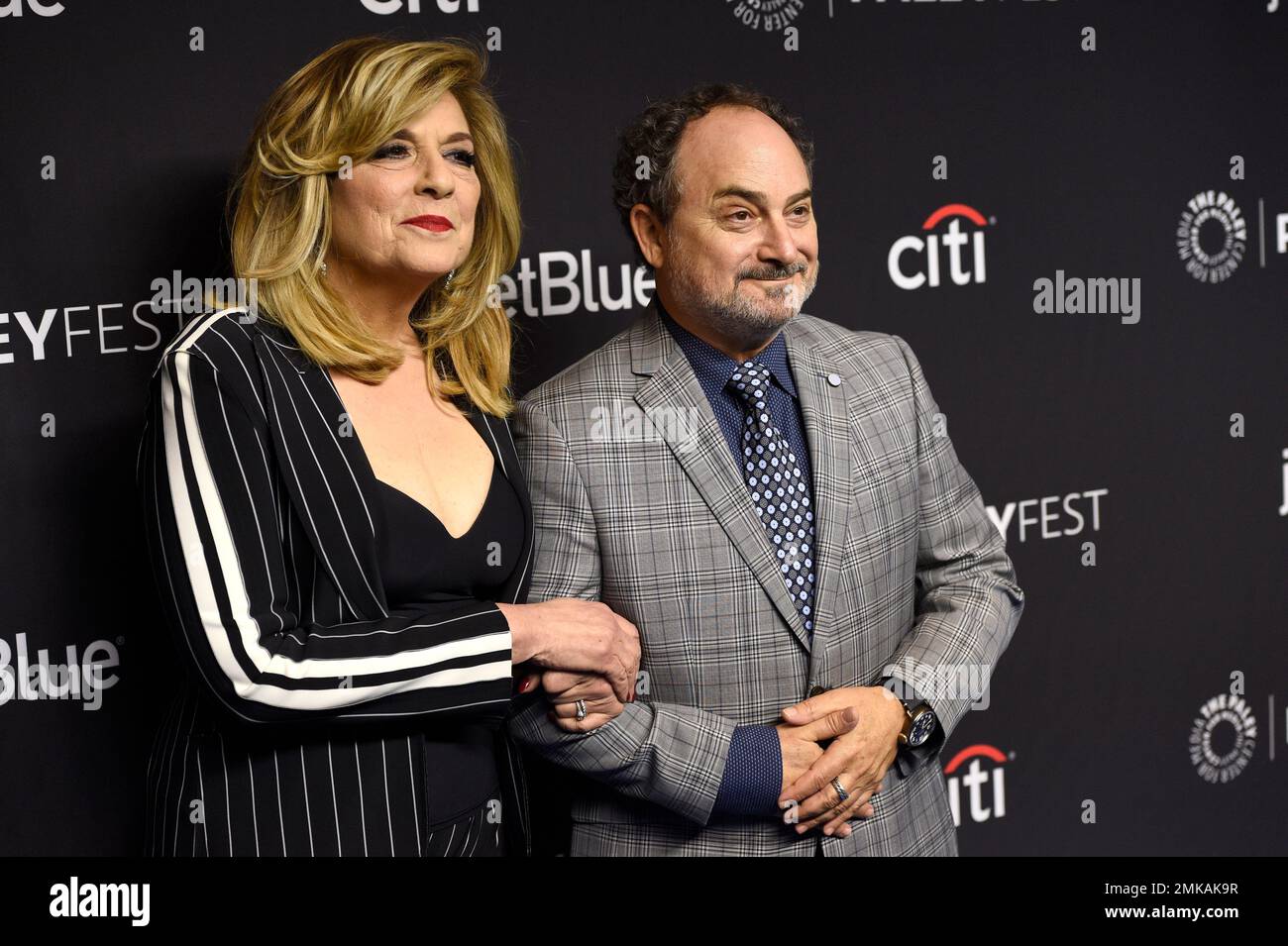 Caroline Aaron, left, and Kevin Pollak arrive at a screening of "The Marvelous Mrs. Maisel ...