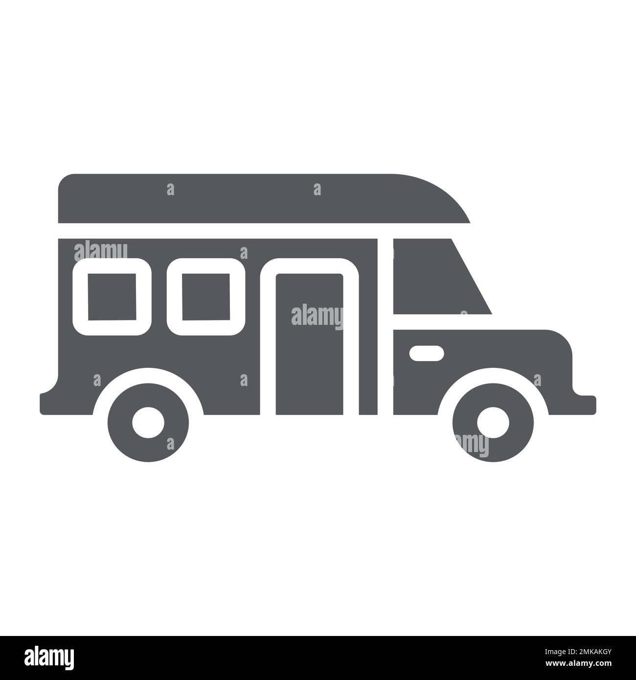 Motorhome glyph icon, transportation and auto, trailer sign, vector ...