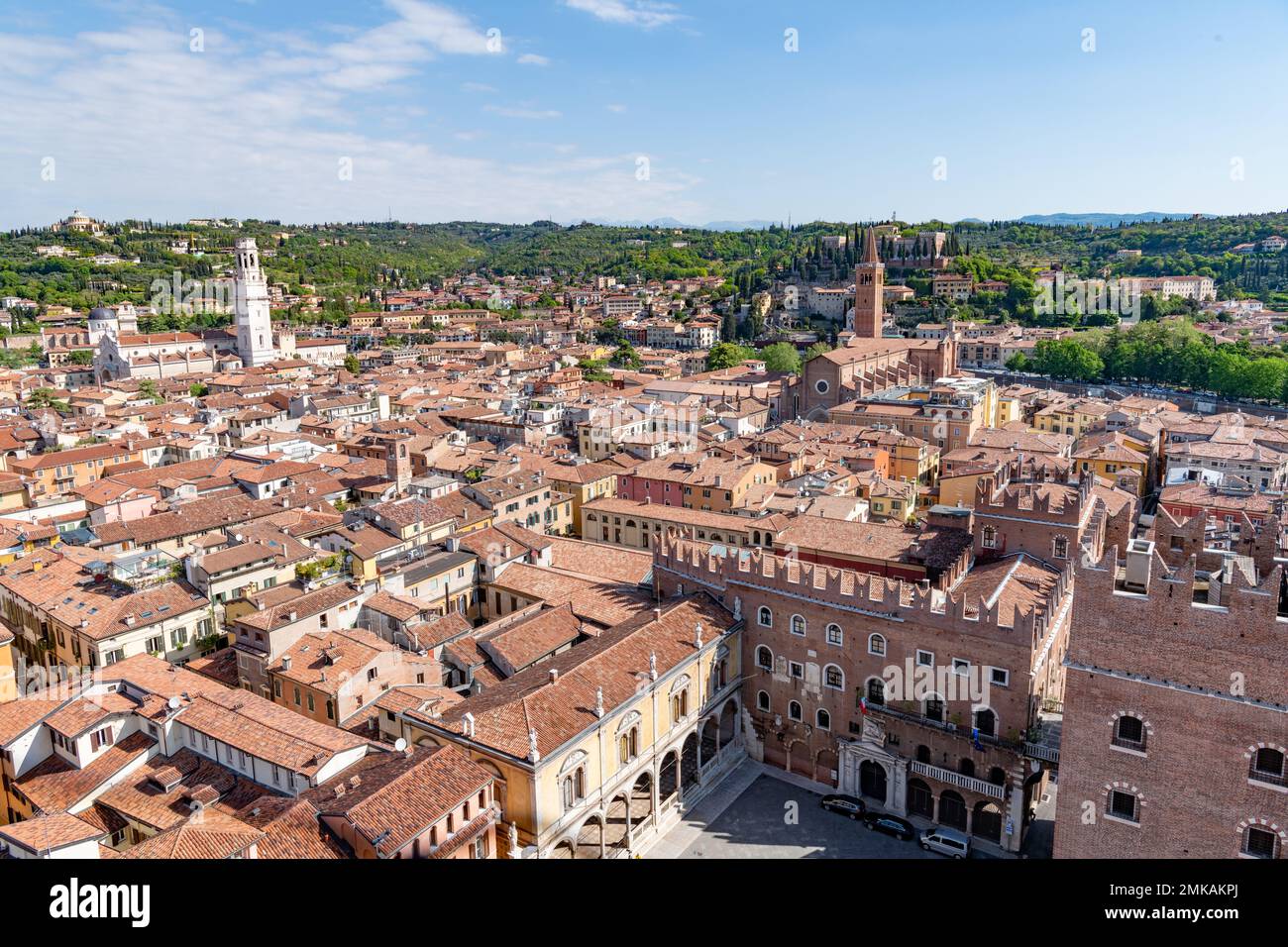 Torre dei Lamberti observation deck gives great views over the roof ...