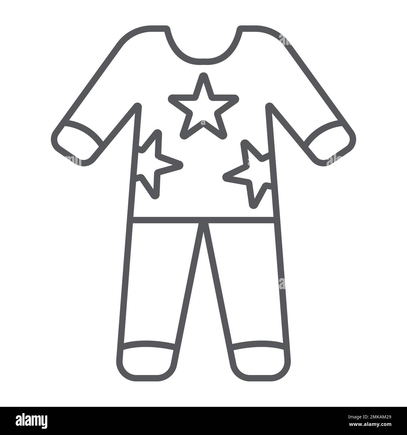 Pajamas thin line icon, clothes and nightwear, pyjama sign, vector ...