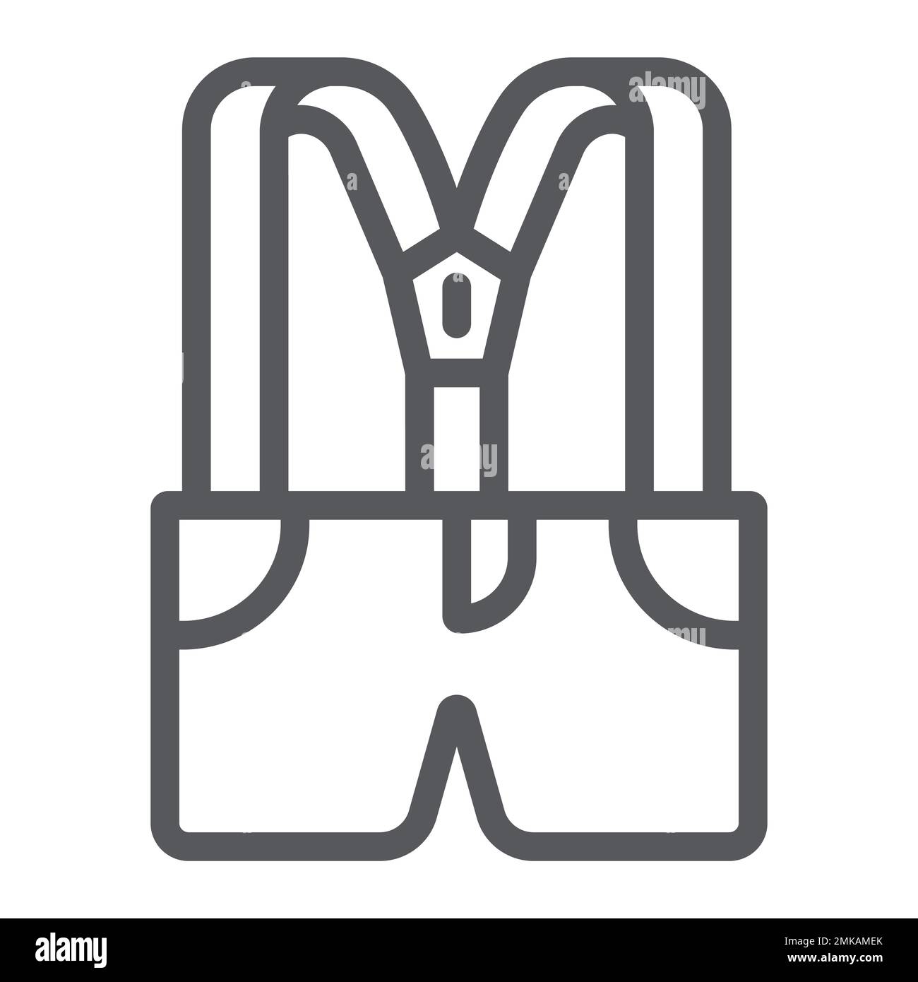 Suspenders with pants line icon, clothes and accessory, jumpsuit sign ...