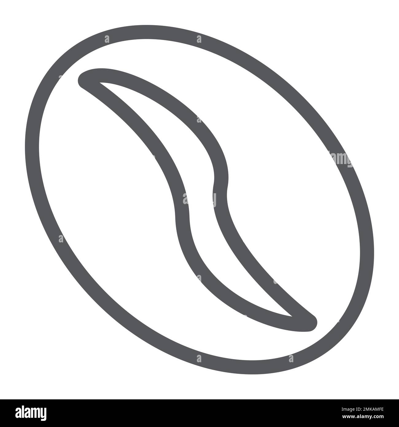 Coffee bean line icon, coffee and plant, seed sign, vector graphics, a ...