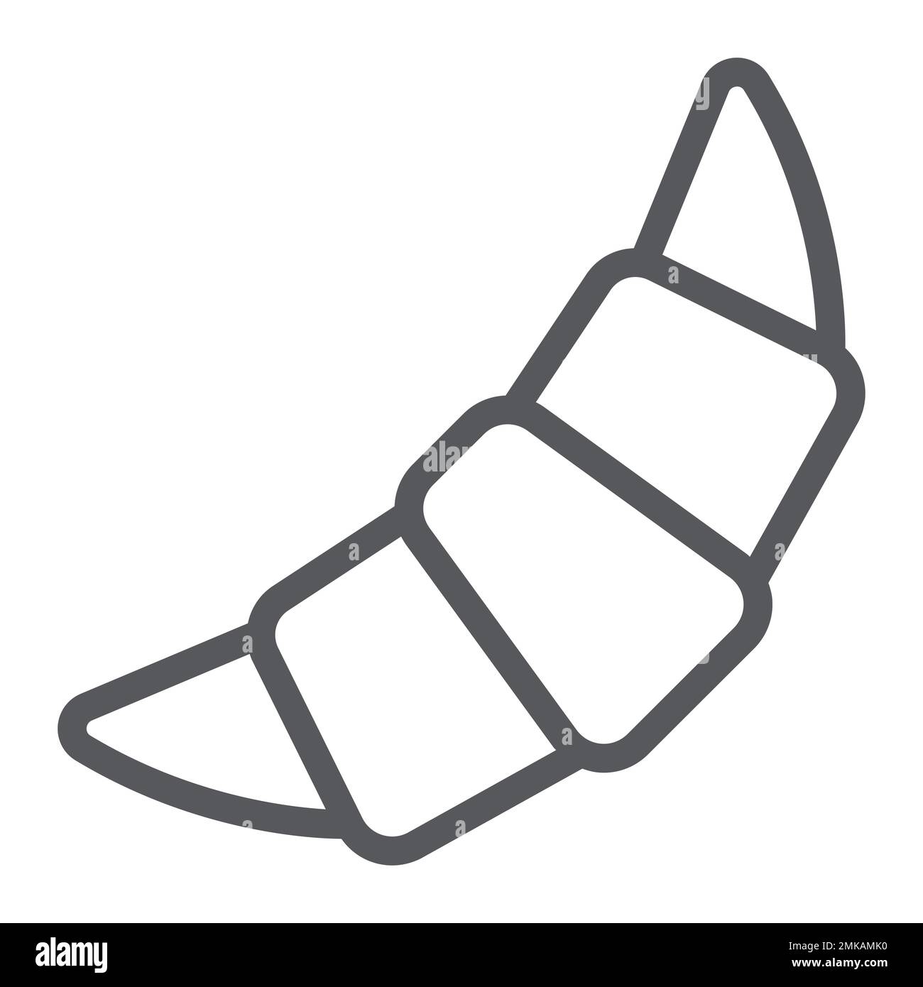 Croissant line icon, pastry and food, bun sign, vector graphics, a ...