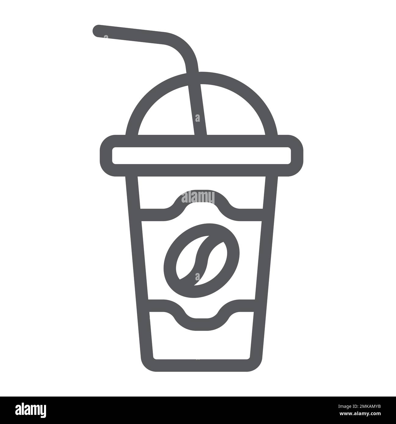 Latte to go line icon, coffee and drink, coffe cup sign, vector ...