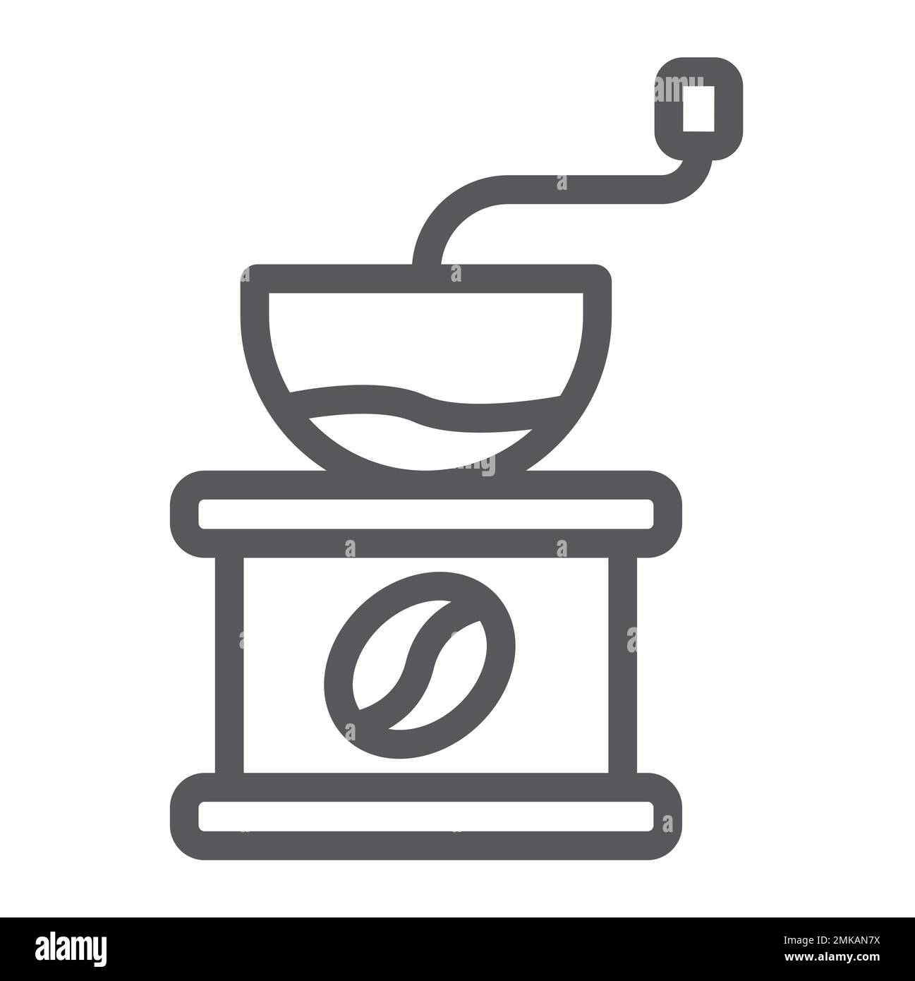 Coffee grinder line icon, drink and equipment, coffe milling sign ...