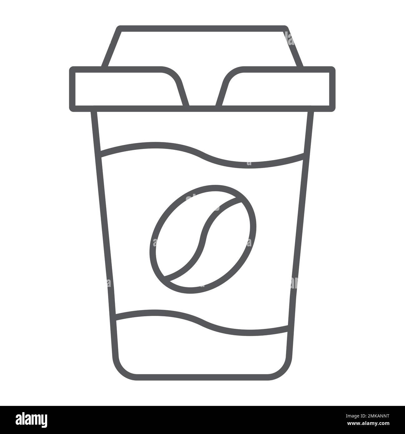 Coffe street cup thin line icon, coffee and drink, paper cup sign ...