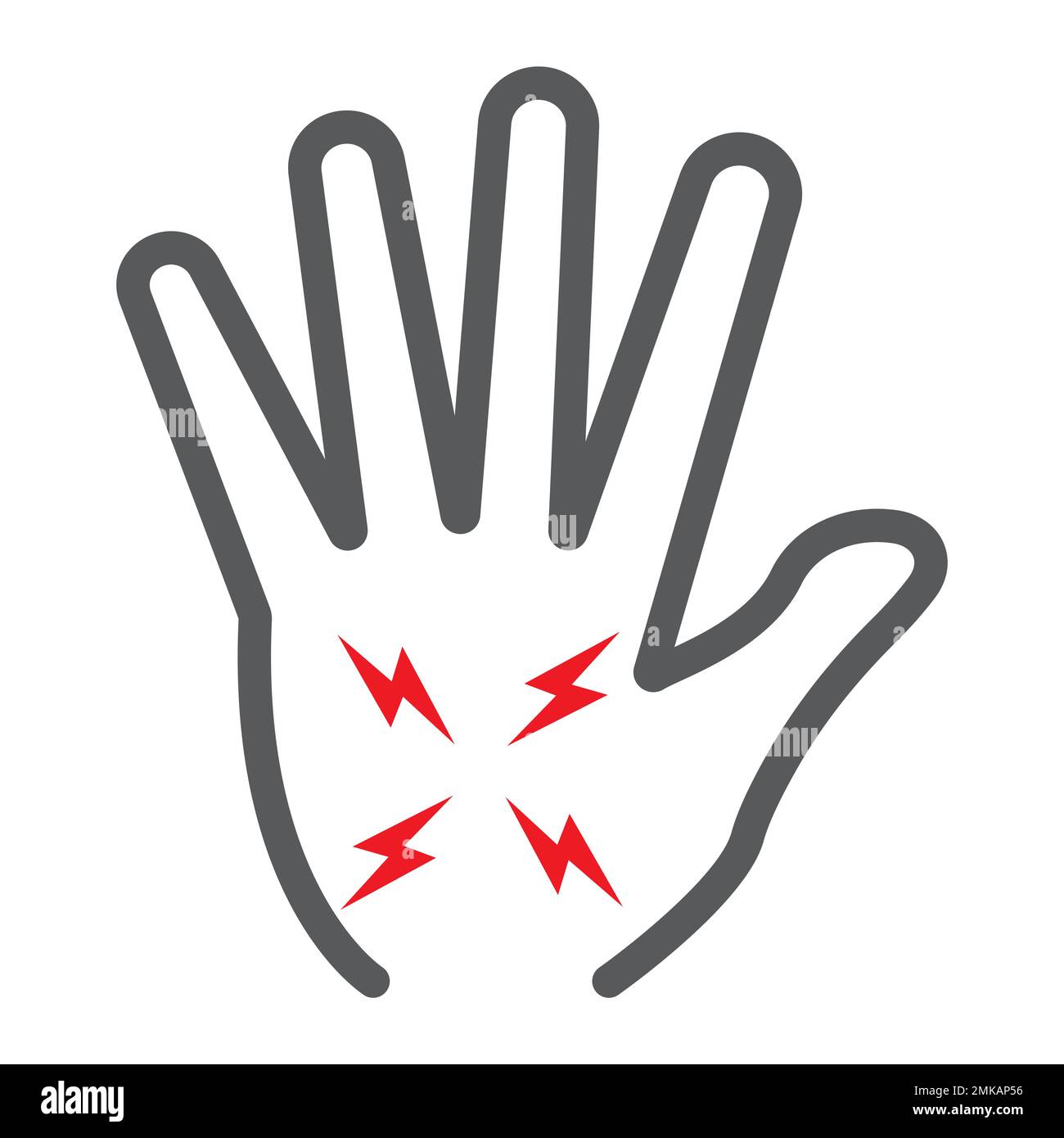 Hand pain line icon, body and pain, arm ache sign, vector graphics, a ...