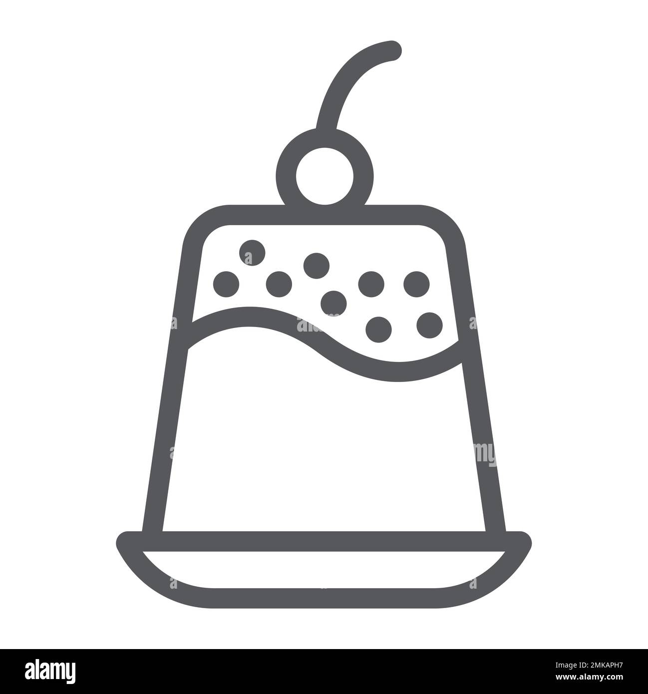 Pudding line icon, sweet and food, dessert sign, vector graphics, a ...