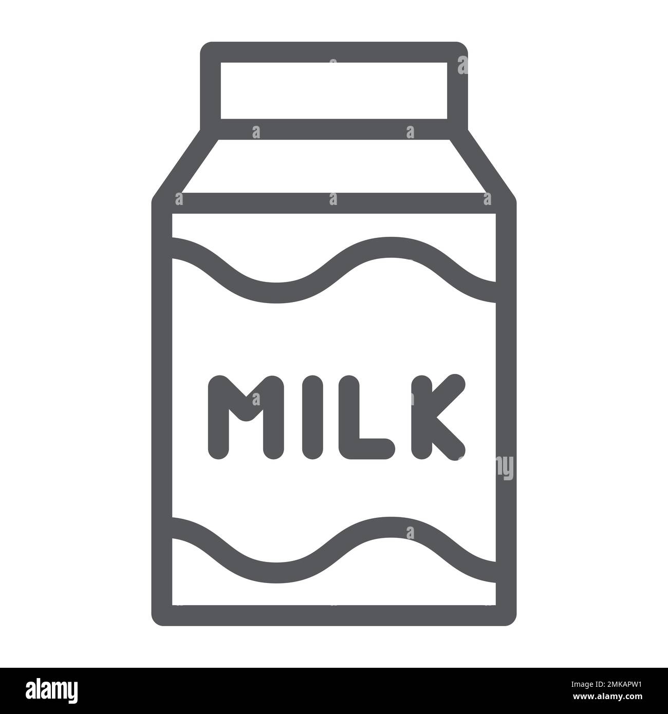Milk line icon, drink and food, milk pack sign, vector graphics, a ...