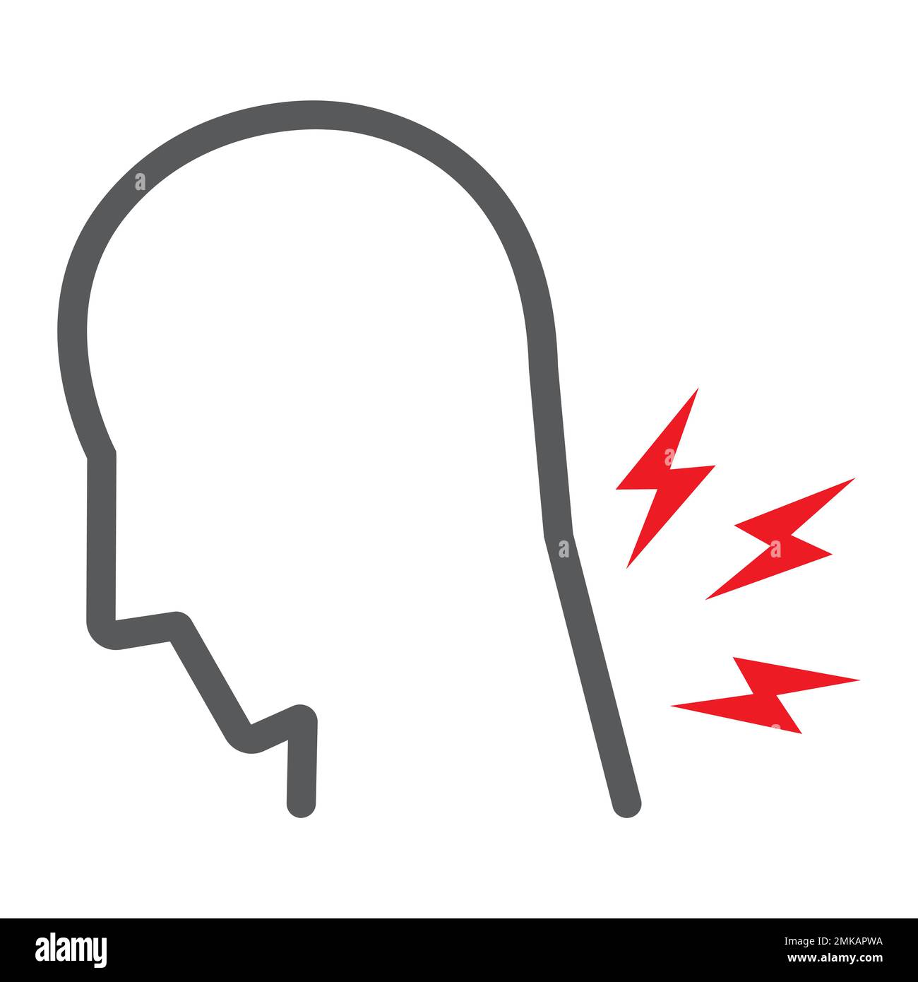 Neck pain line icon, body and injure, neck ache sign, vector graphics ...