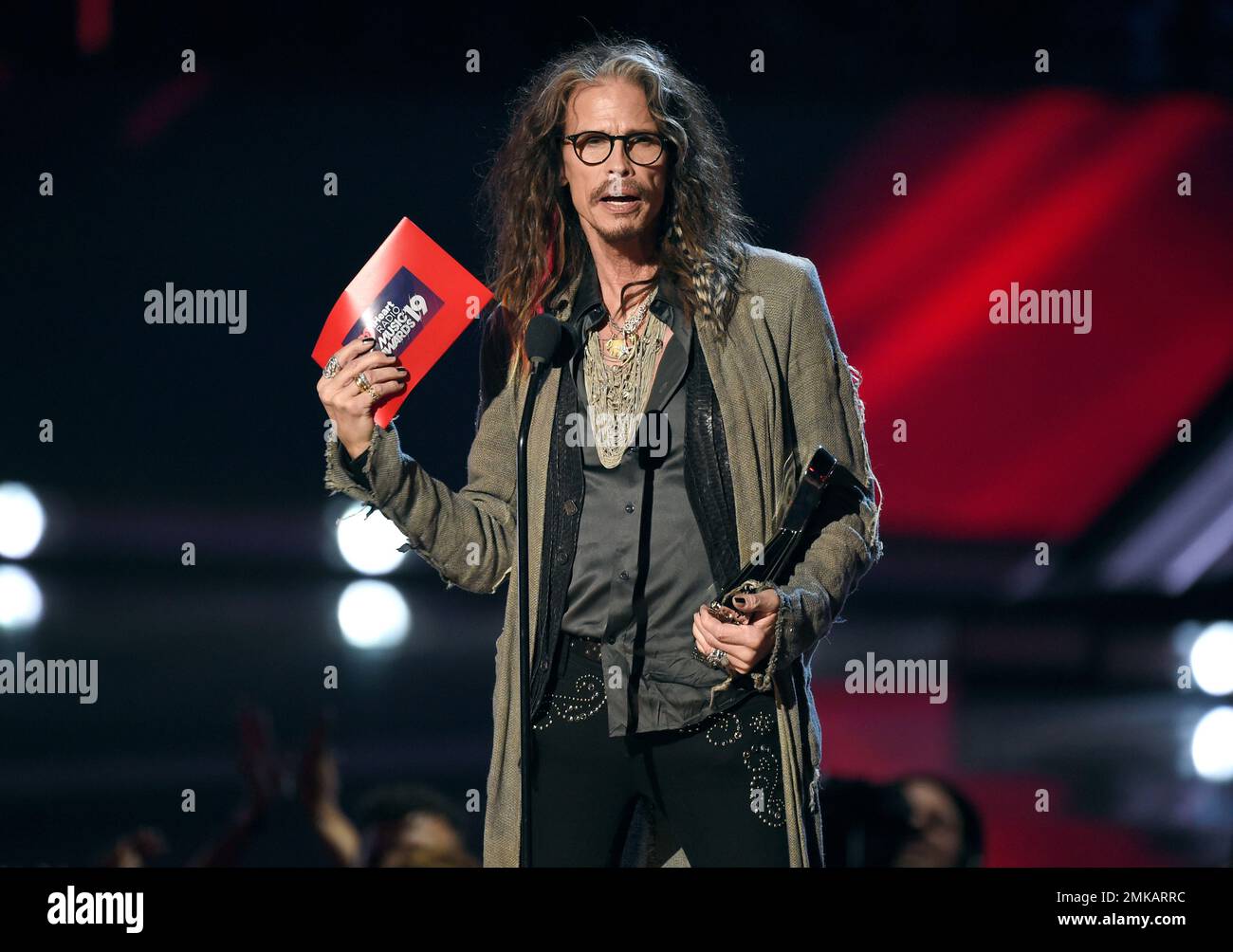 Steven Tyler presents the award for song of the year at the iHeartRadio ...