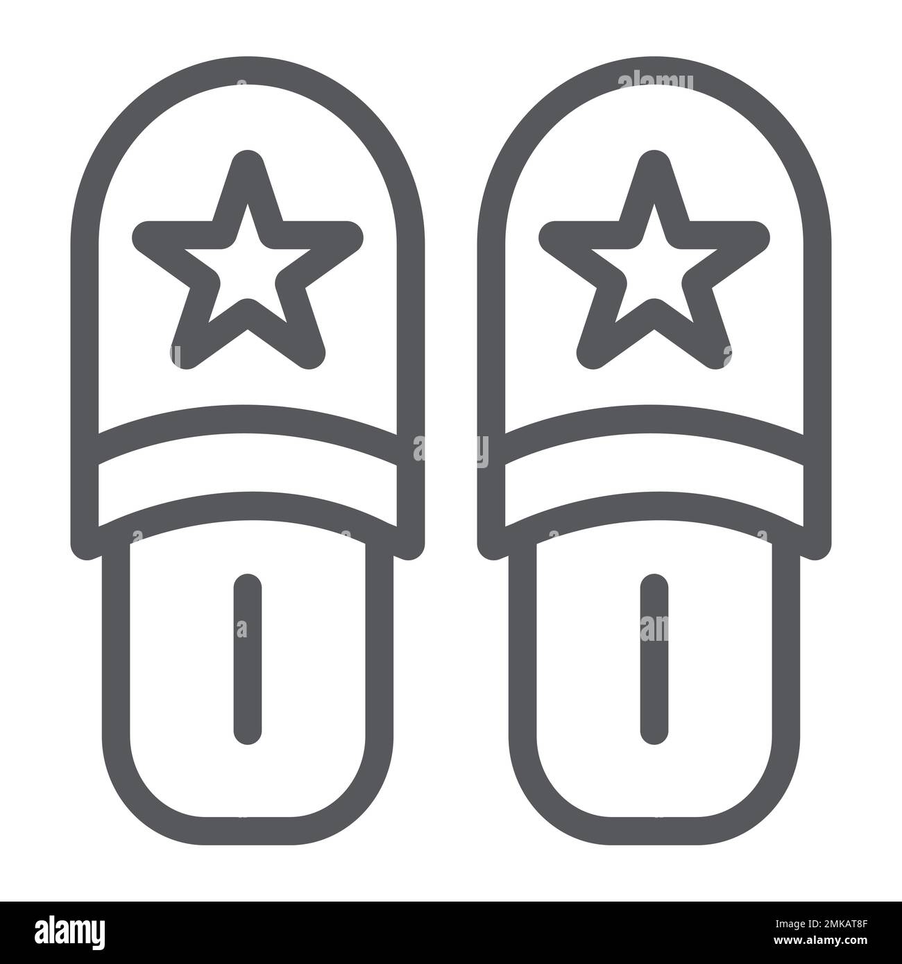 Slippers line icon, clothes and nightwear, footwear sign, vector ...