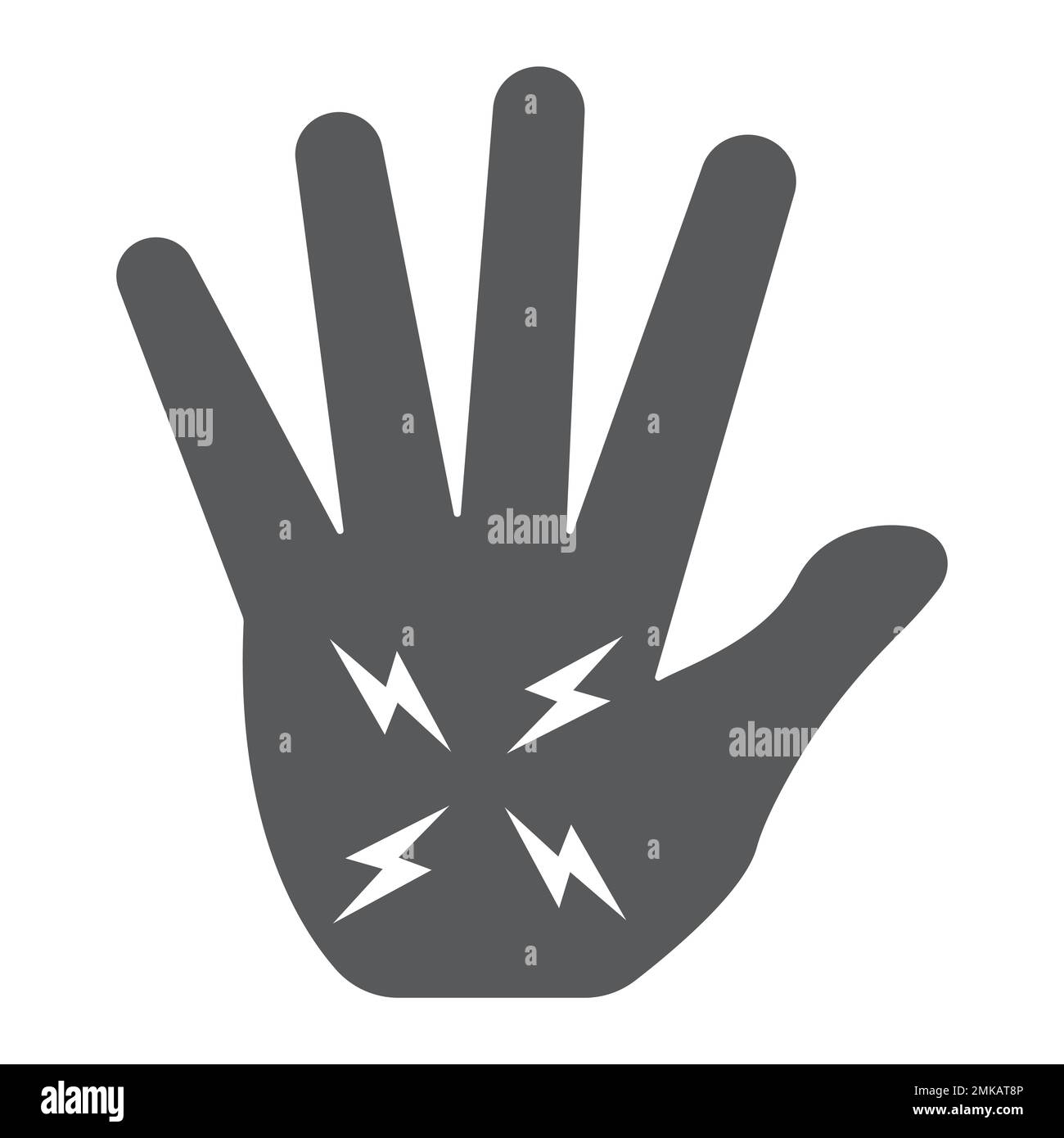 Hand pain glyph icon, body and pain, arm ache sign, vector graphics, a ...