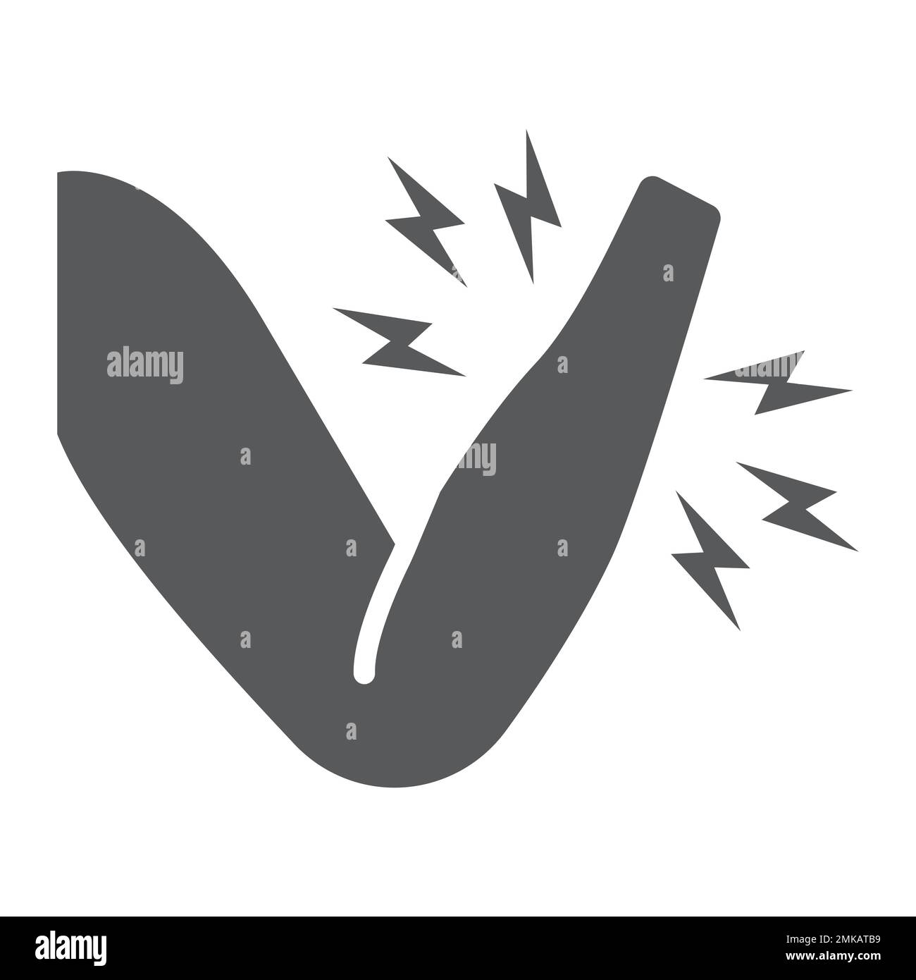 Arm ache glyph icon, body and pain, hand injury sign, vector graphics ...