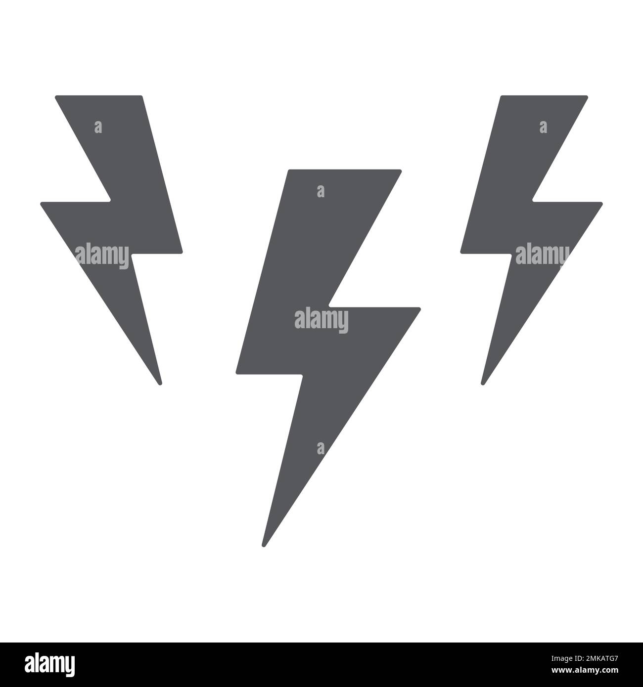 Lightning glyph icon, storm and forecast, thunder sign, vector graphics ...