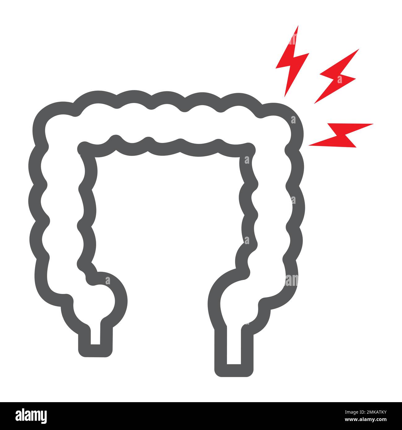 Diarrhea line icon, body and pain, bowel pain sign, vector graphics, a ...