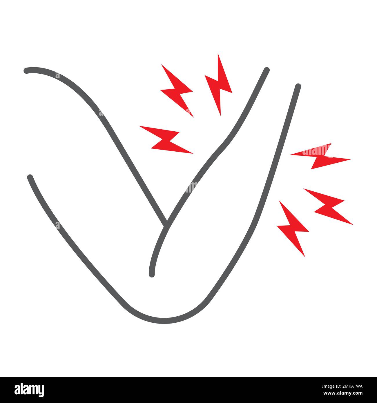 Arm ache thin line icon, body and pain, hand injury sign, vector ...