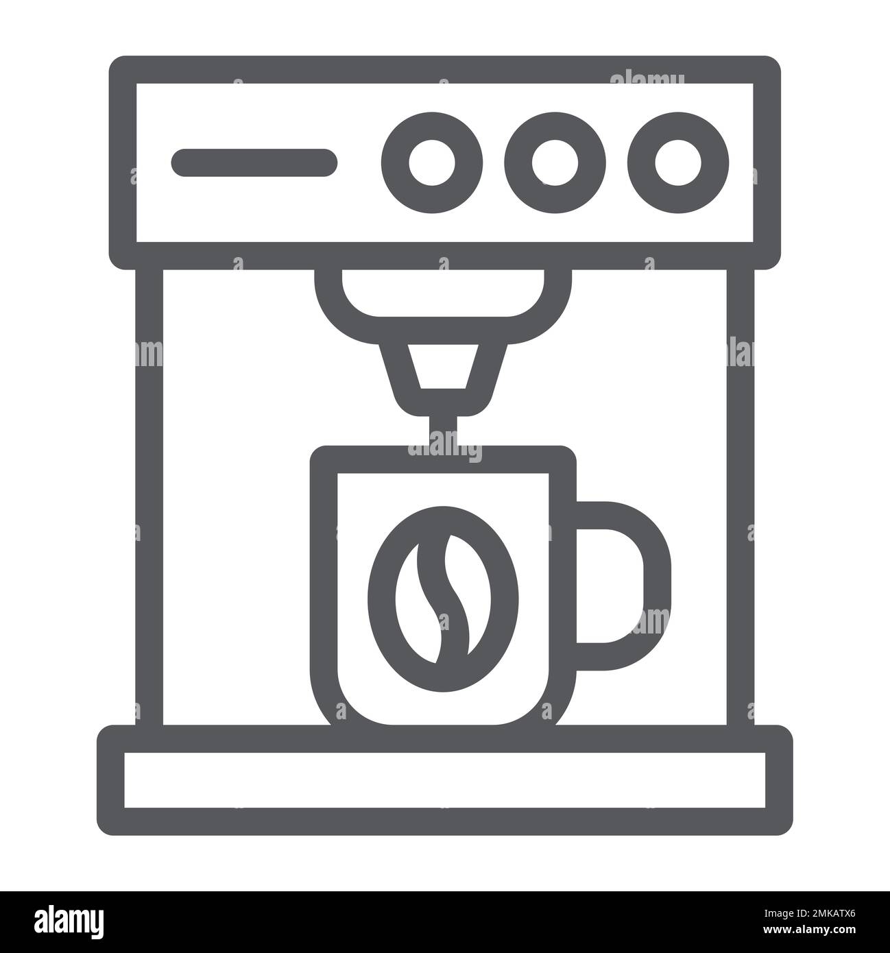 Coffee machine line icon, coffee and appliance, coffee maker sign ...
