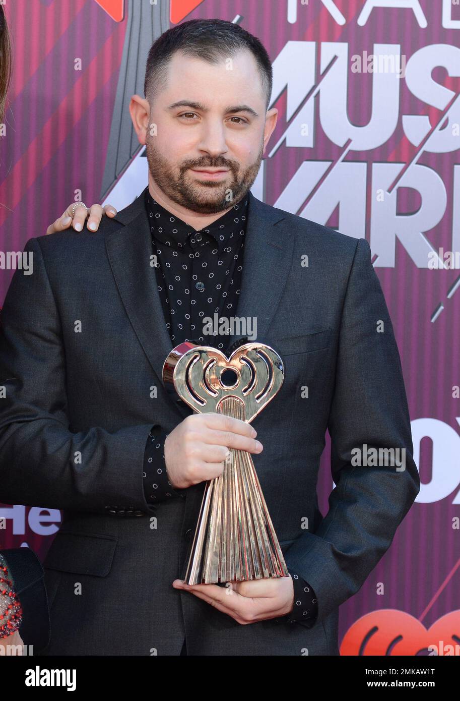 Louis Bell poses with the award for producer of the year at the ...