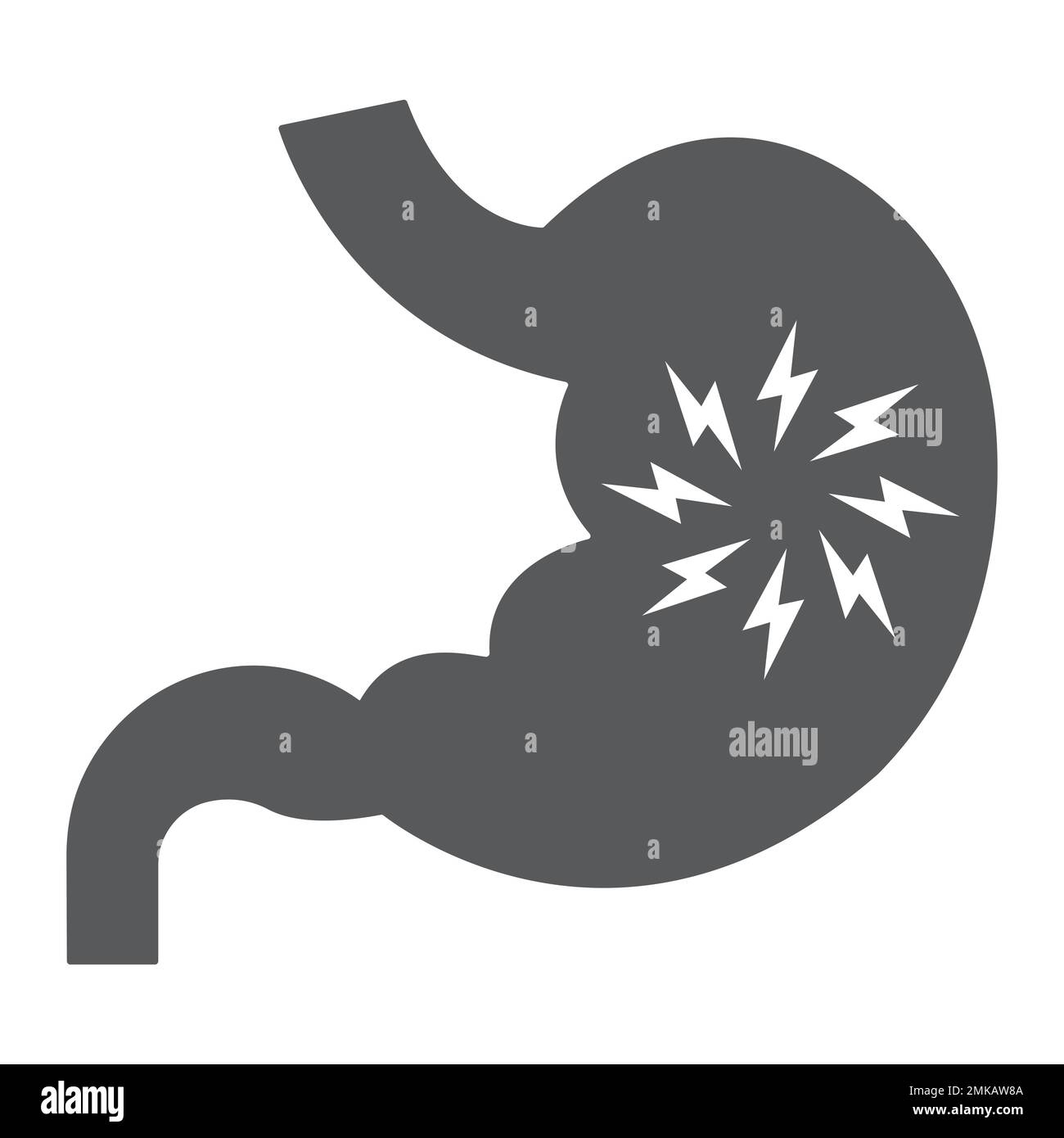 Stomach pain glyph icon, body and sick, abdominal ache sign, vector ...