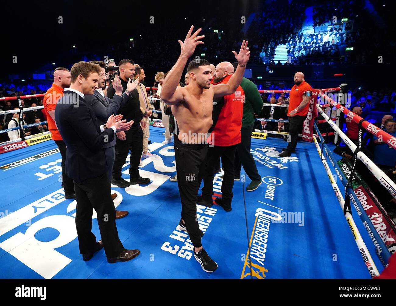 Tommy Fury in the ring at the OVO Arena Wembley, London. Picture date ...