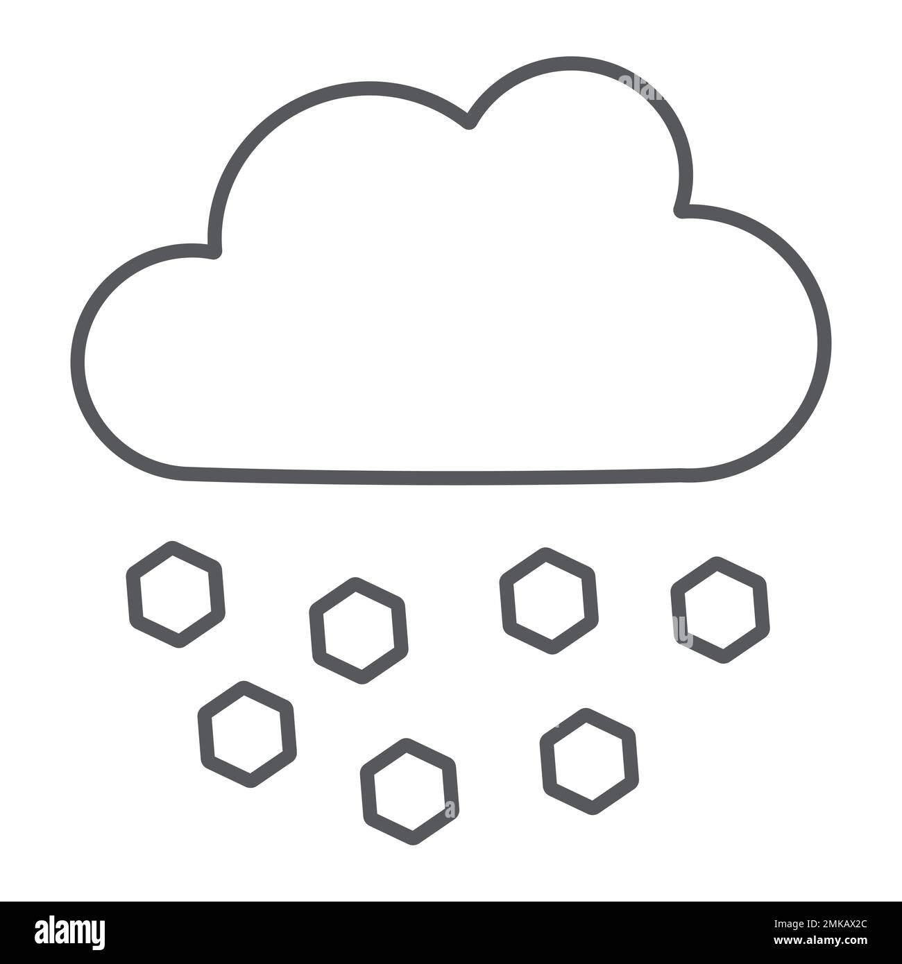 Hail line icon, weather and meteorology, cloud sign, vector graphics, a ...