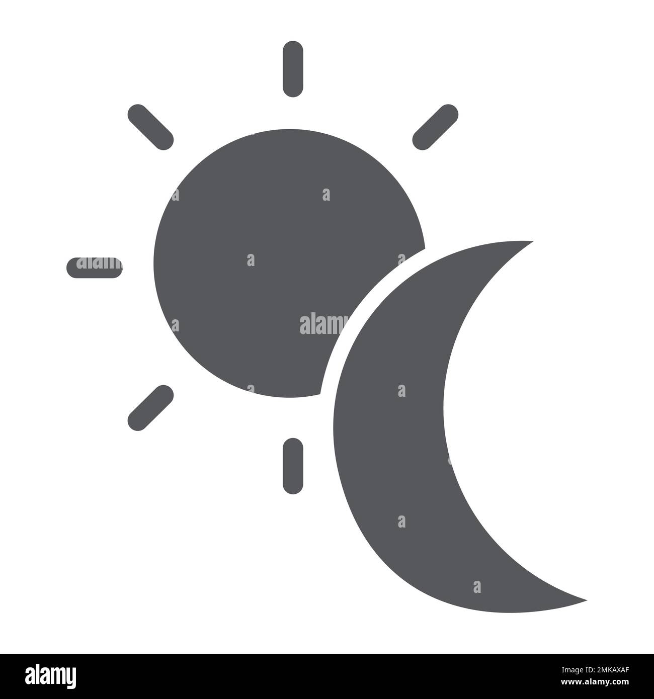 Sun and moon glyph icon, weather and nature, day and night sign, vector ...