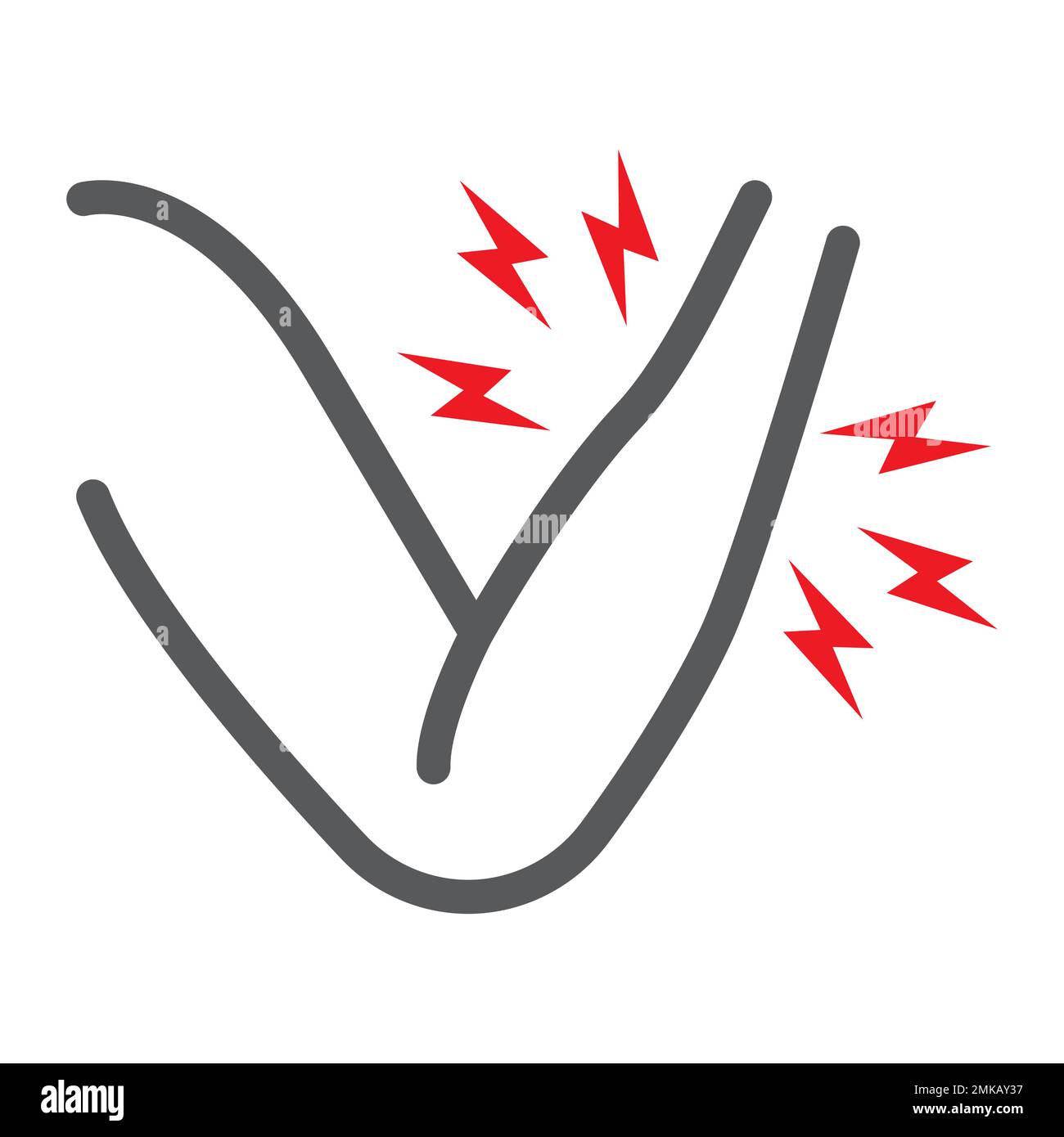 Arm ache line icon, body and pain, hand injury sign, vector graphics, a ...