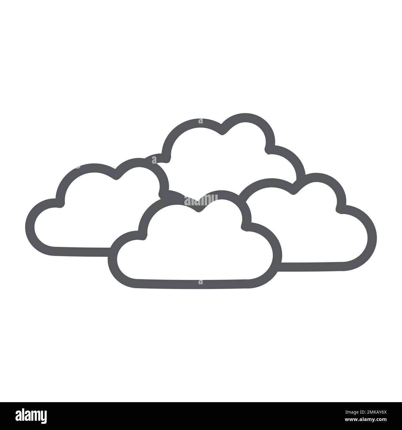 Overcast line icon, weather and climate, cloudy sign, vector graphics ...