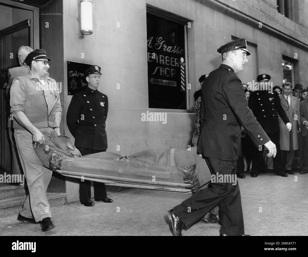 FILE - In this Oct. 25, 1957 file photo, the body of gangster Albert ...